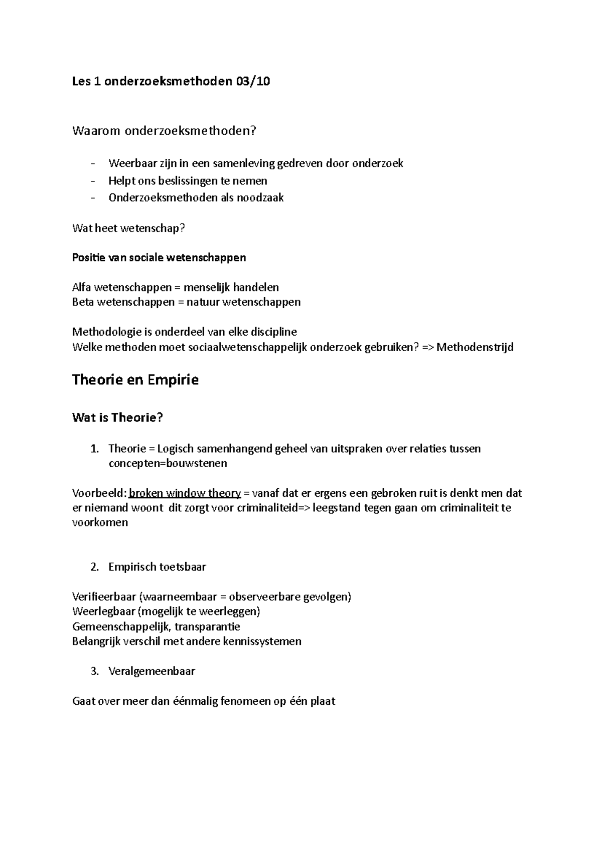 Les 1 onderzoeksmethoden 03 - Les 1 onderzoeksmethoden 03/ Waarom ...