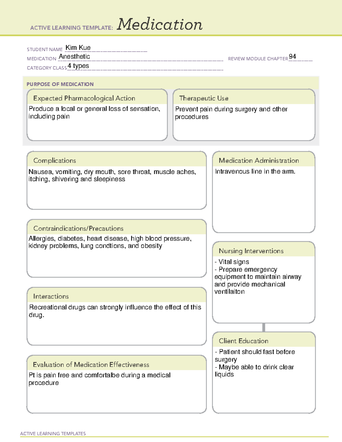 Medication 6 - Templates - ACTIVE LEARNING TEMPLATES Medication STUDENT ...