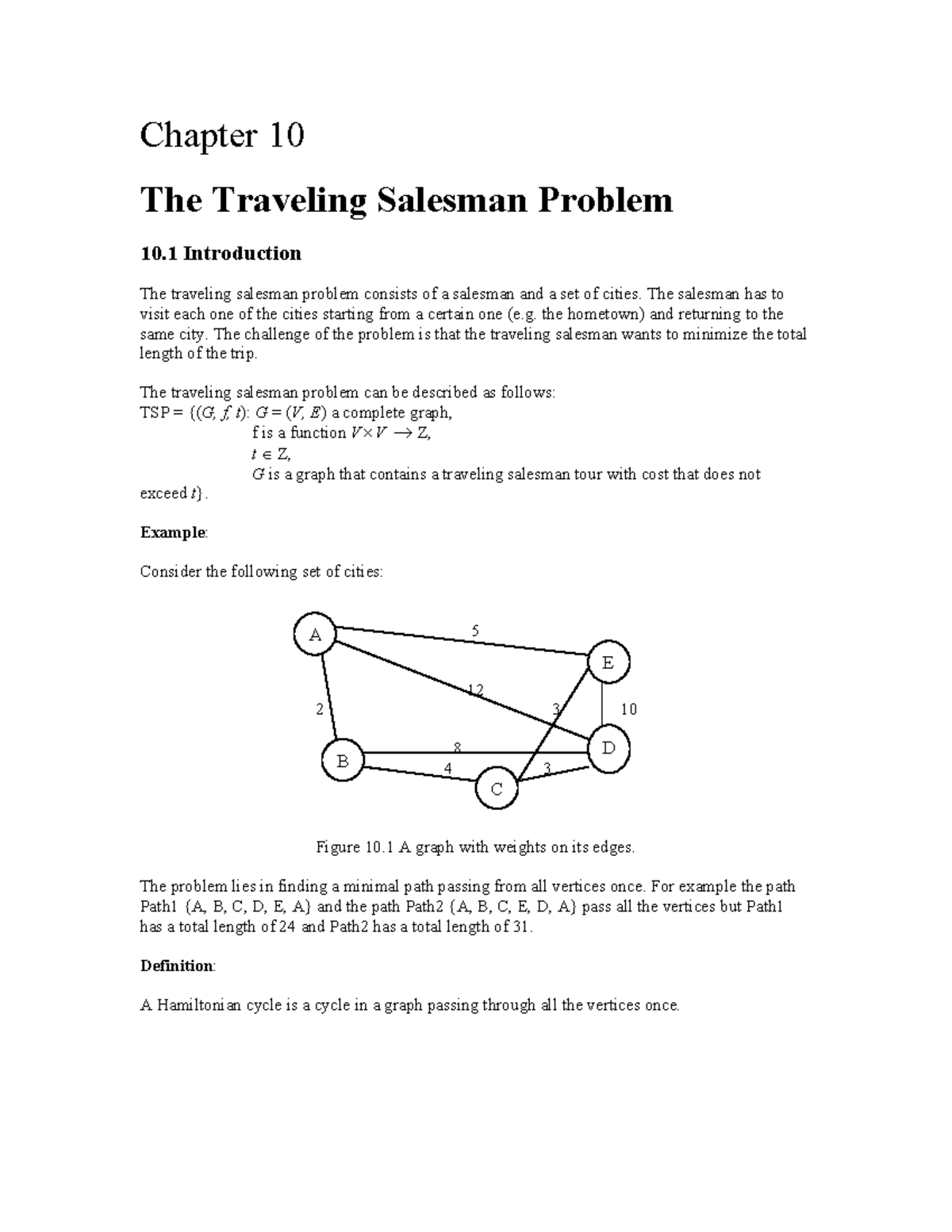 Sales-traveler-problem - Chapter 10 The Traveling Salesman Problem 10 ...