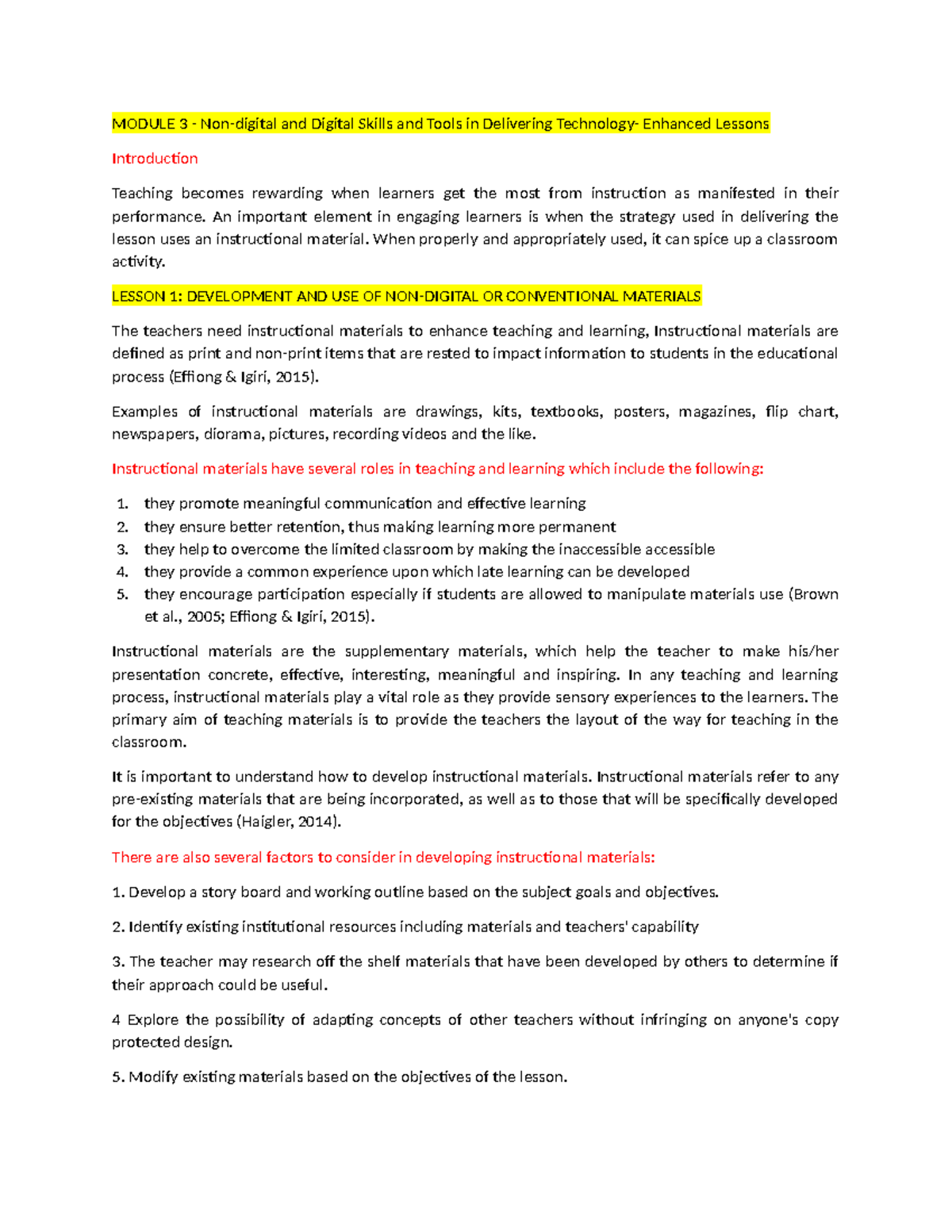 Tlear 1 Module 3 - prelim - MODULE 3 - Non-digital and Digital Skills ...