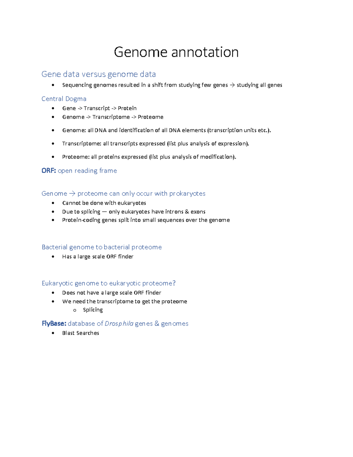 Week 3 Genetics - notes - Genome annotation Gene data versus genome ...