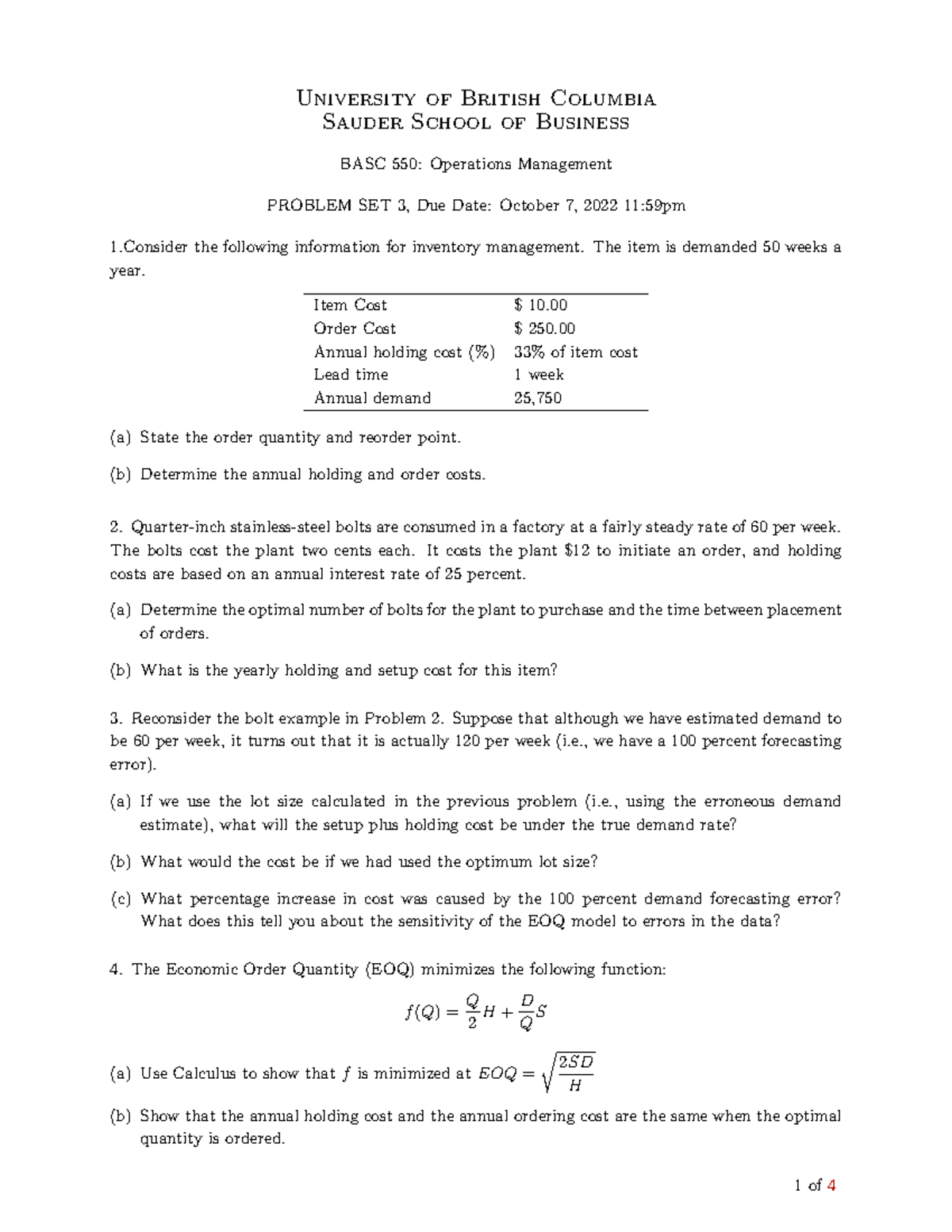 PS3 BASC550 - Problem set - University of British Columbia Sauder School of Business BASC 550 ...