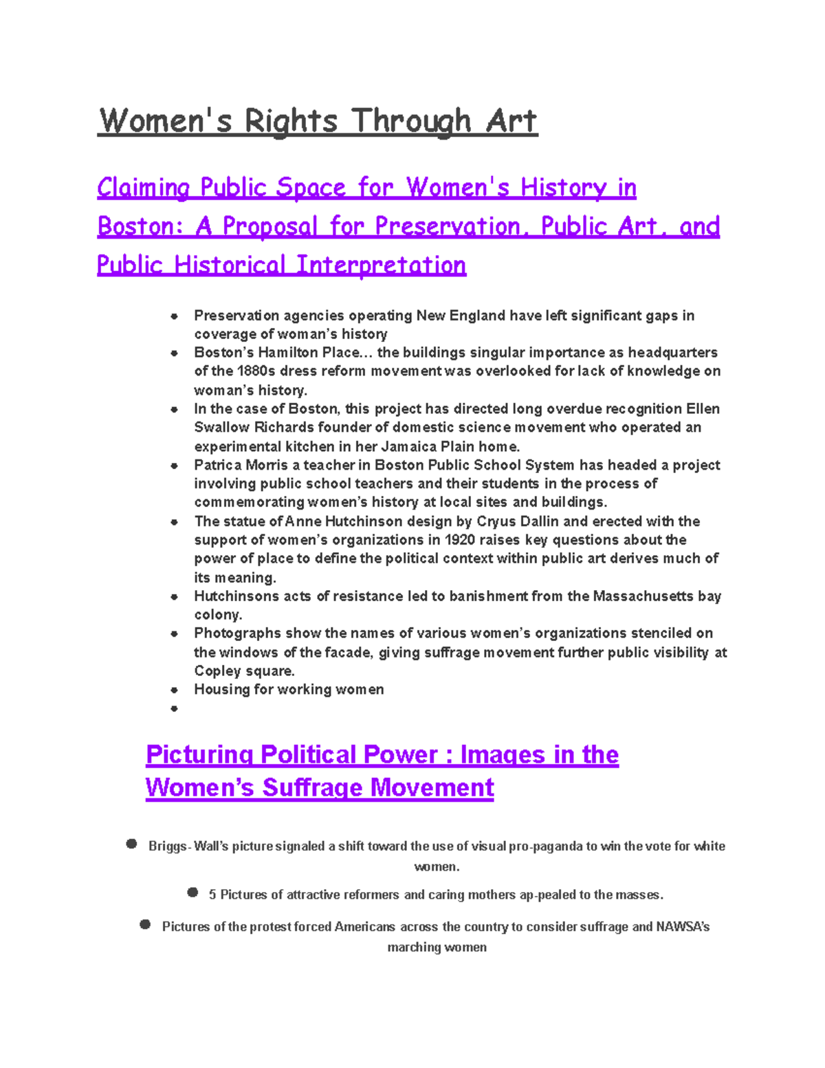 Final project notes - Women's Rights Through Art Claiming Public Space ...