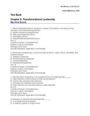 Test ch12 - Test Bank - 260 Organizational Behavior, 15e (Robbins/Judge ...