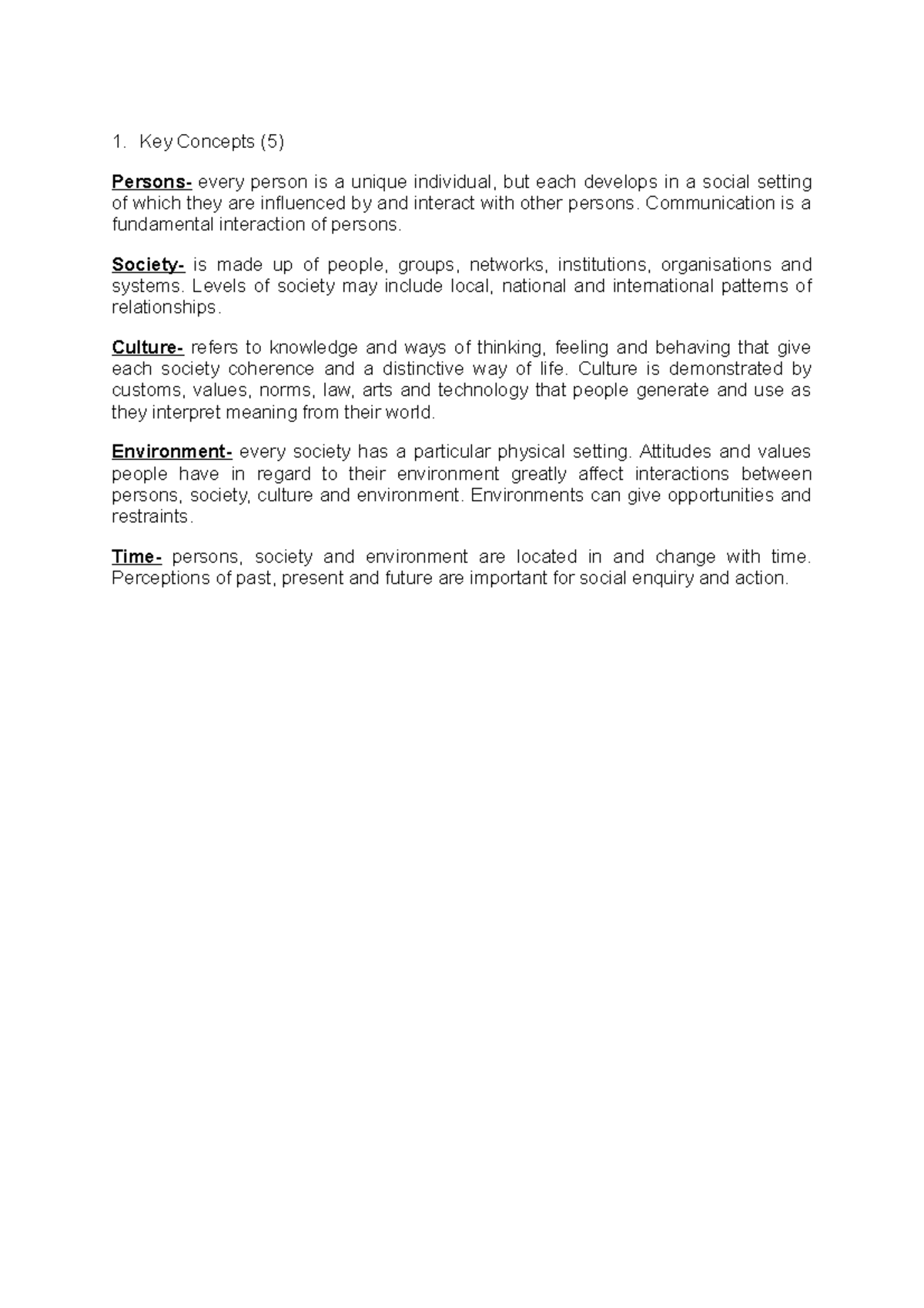 Studocu - SAC key concepts - Key Concepts (5) Persons- every person is ...