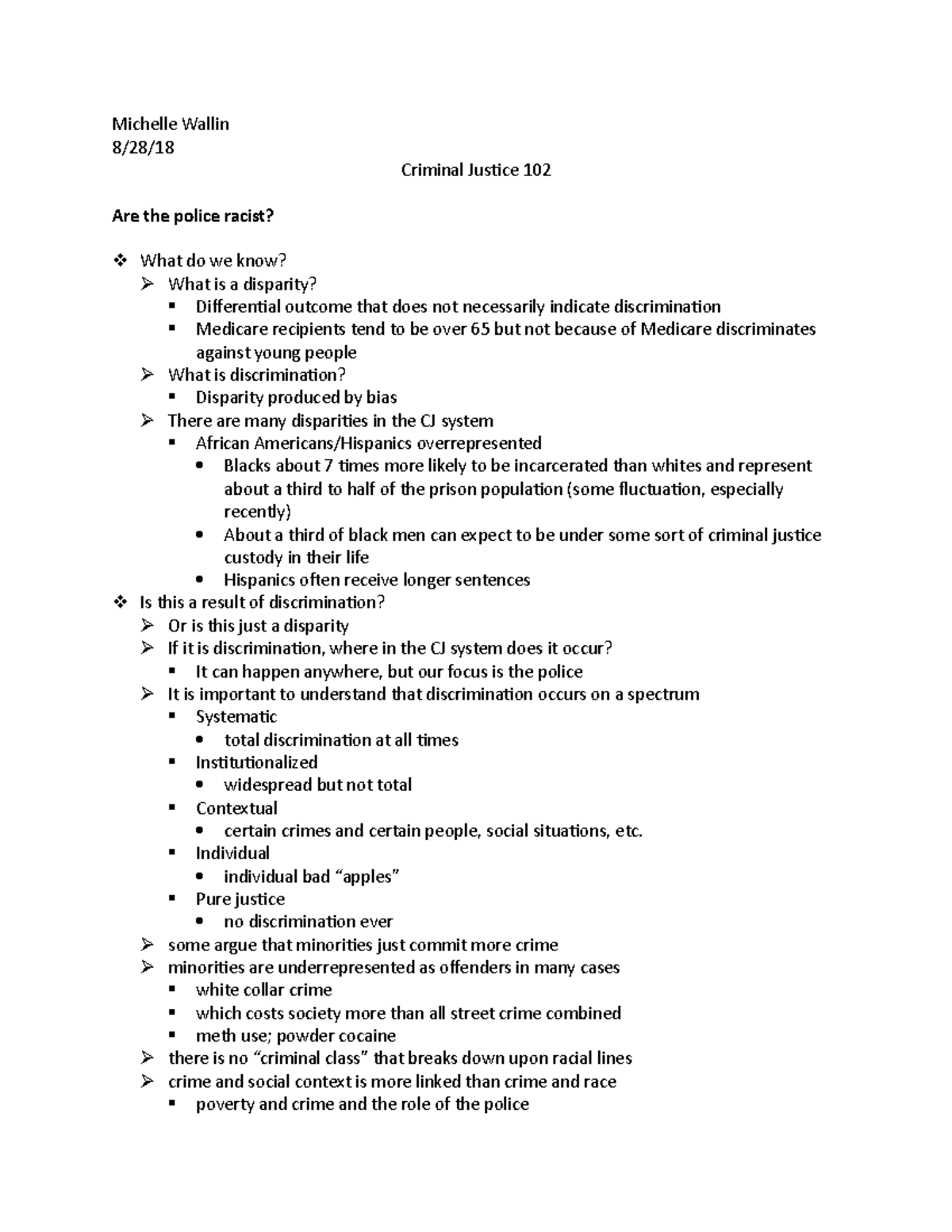 criminal justice 102: introduction to police notes - Michelle Wallin 8 ...