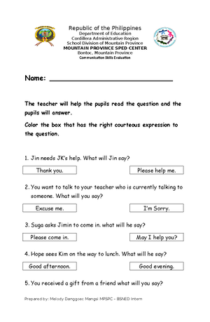 A Detailed Lesson Plan in Identifying Shapes - Objectives At the end of ...