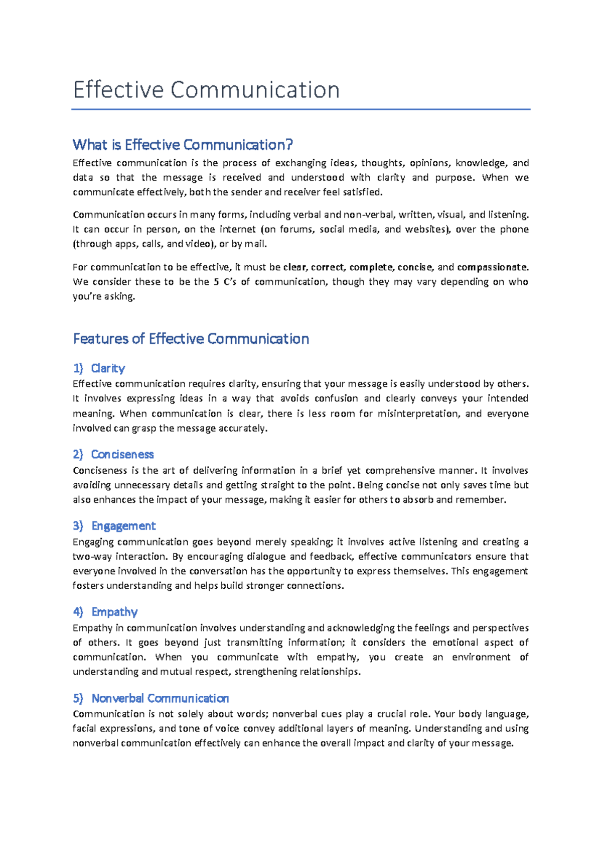 SEC Unit 1 - Effective Communication What is Effective Communication ...