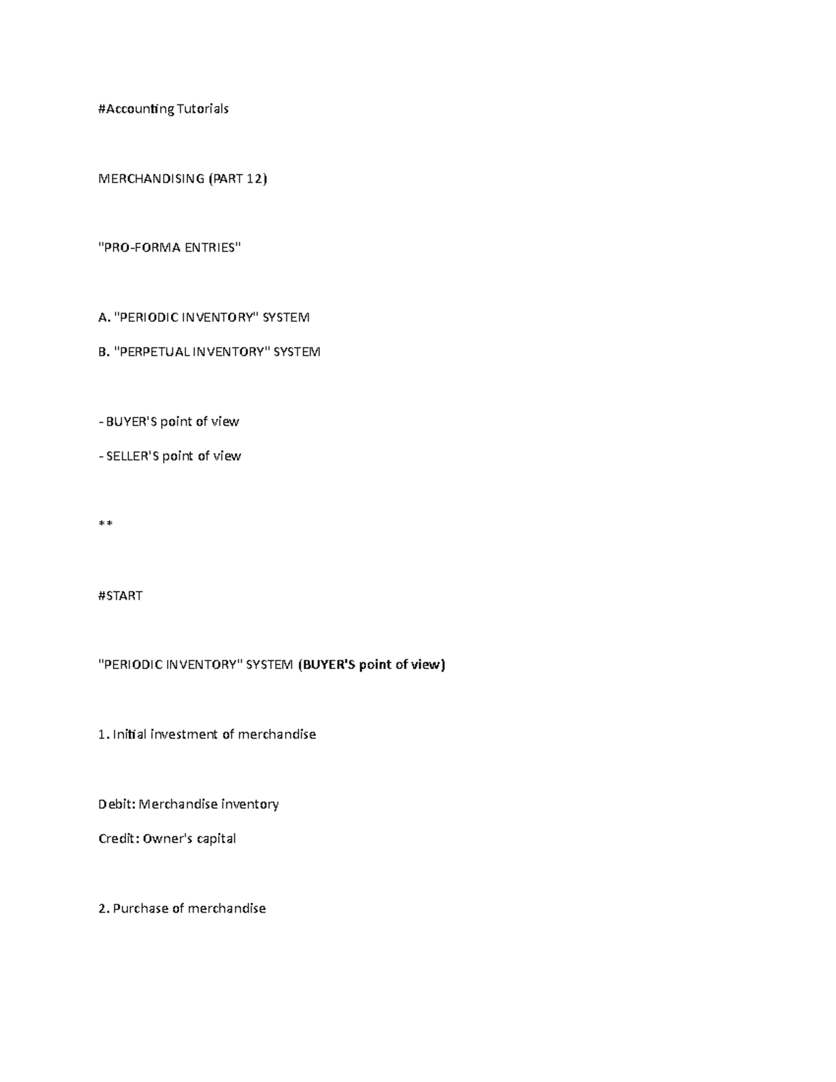 Accounting Tutorials - #Accounting Tutorials MERCHANDISING (PART 12 ...