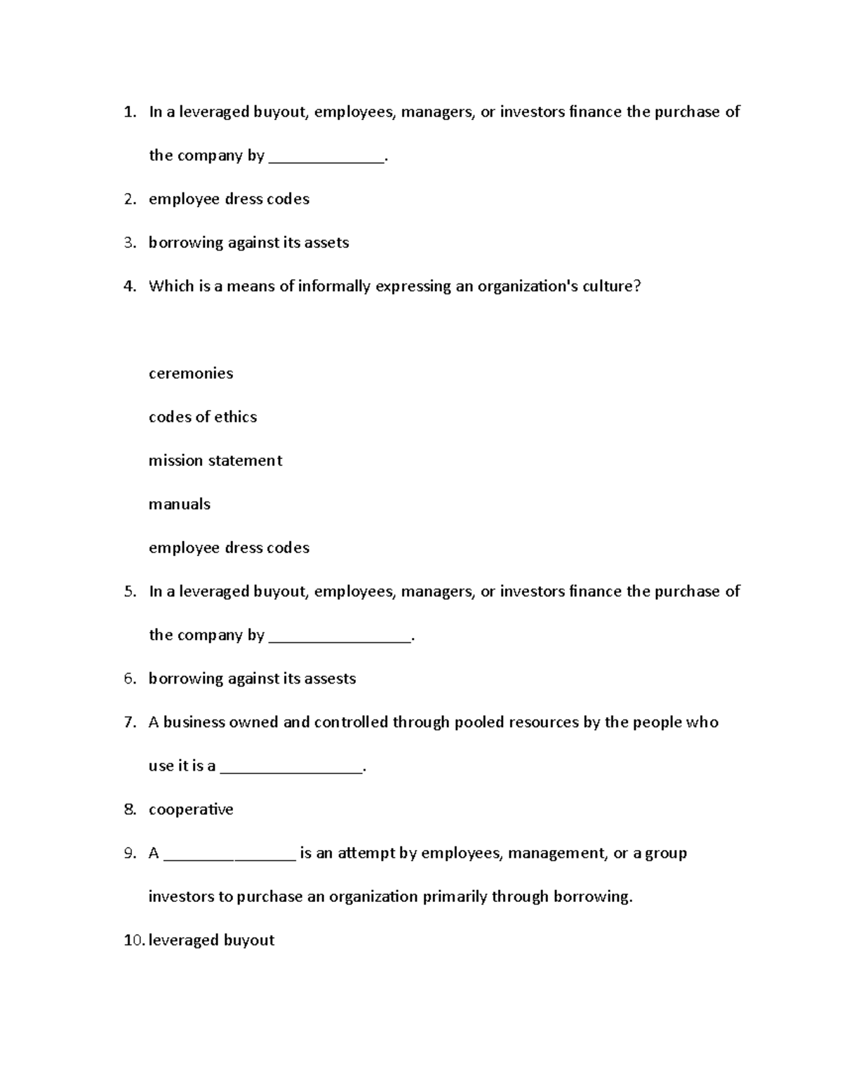 Bbus22 - *ALL are weekly quizzes. Each week we had 2-3 quizzes after ...