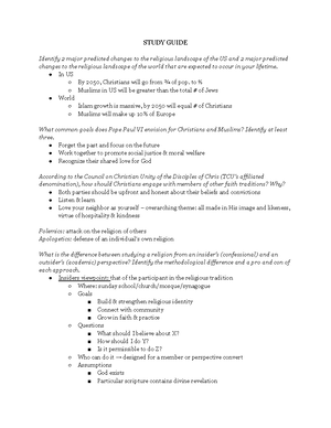 Final Study Guide - FINAL STUDY GUIDE Will be on exam Key Terms and ...