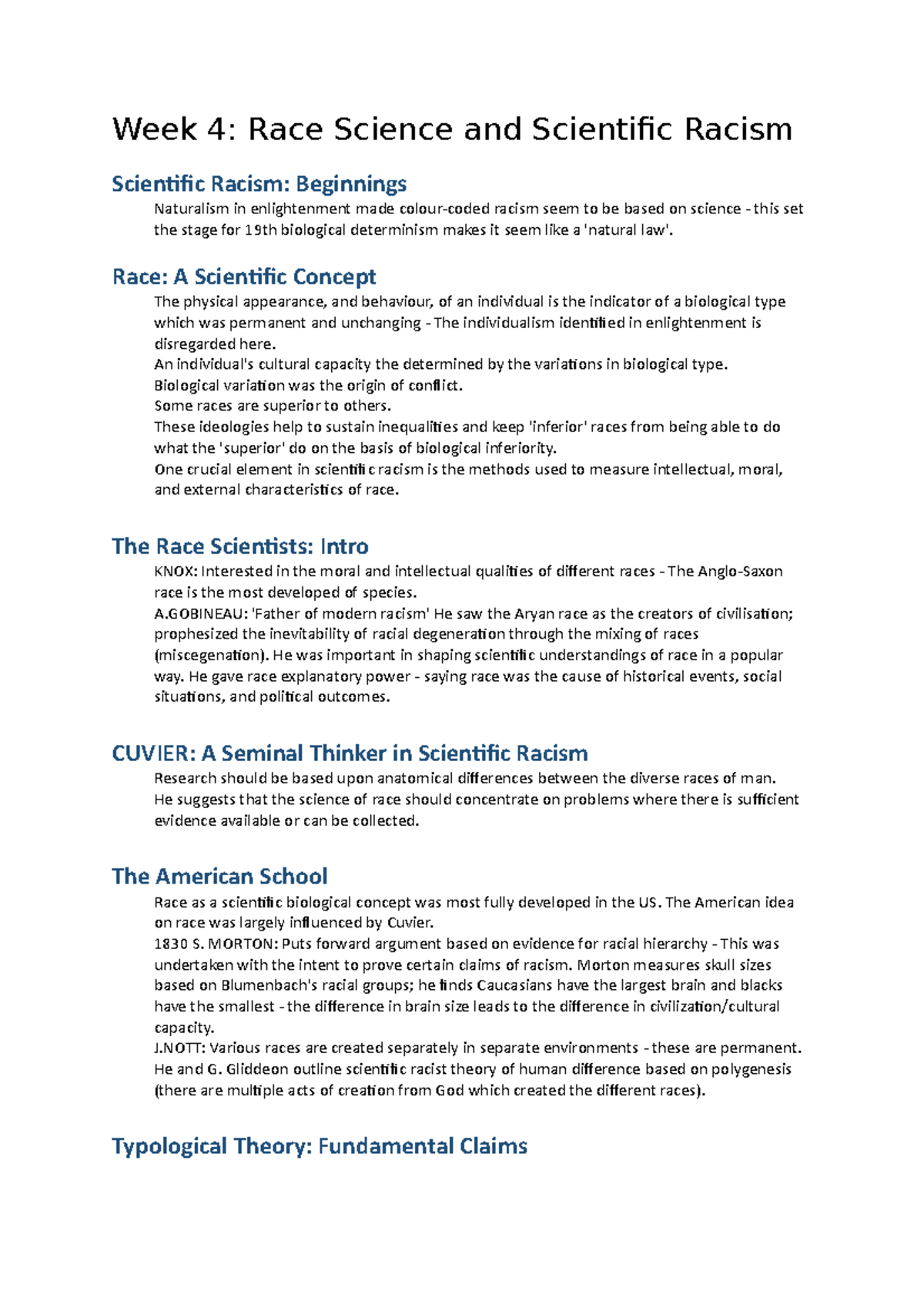 Race Science and Scientific Racism - Week 4: Race Science and ...