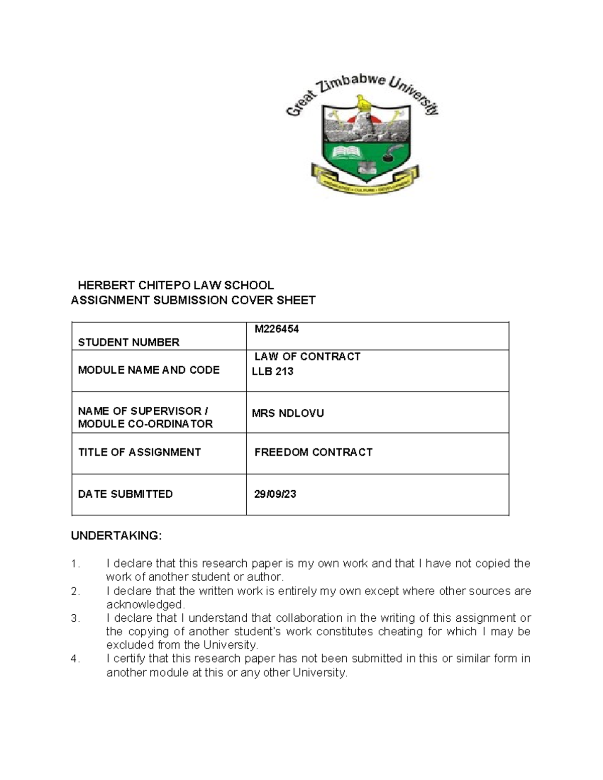 The Law of Contract - very helpful - HERBERT CHITEPO LAW SCHOOL ...