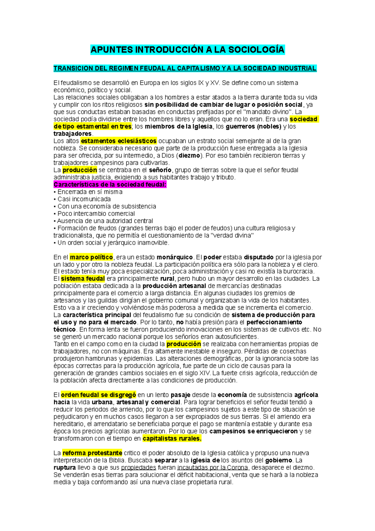 Resumen Saint Simons Completo - APUNTES INTRODUCCIÓN A LA SOCIOLOGÍA ...