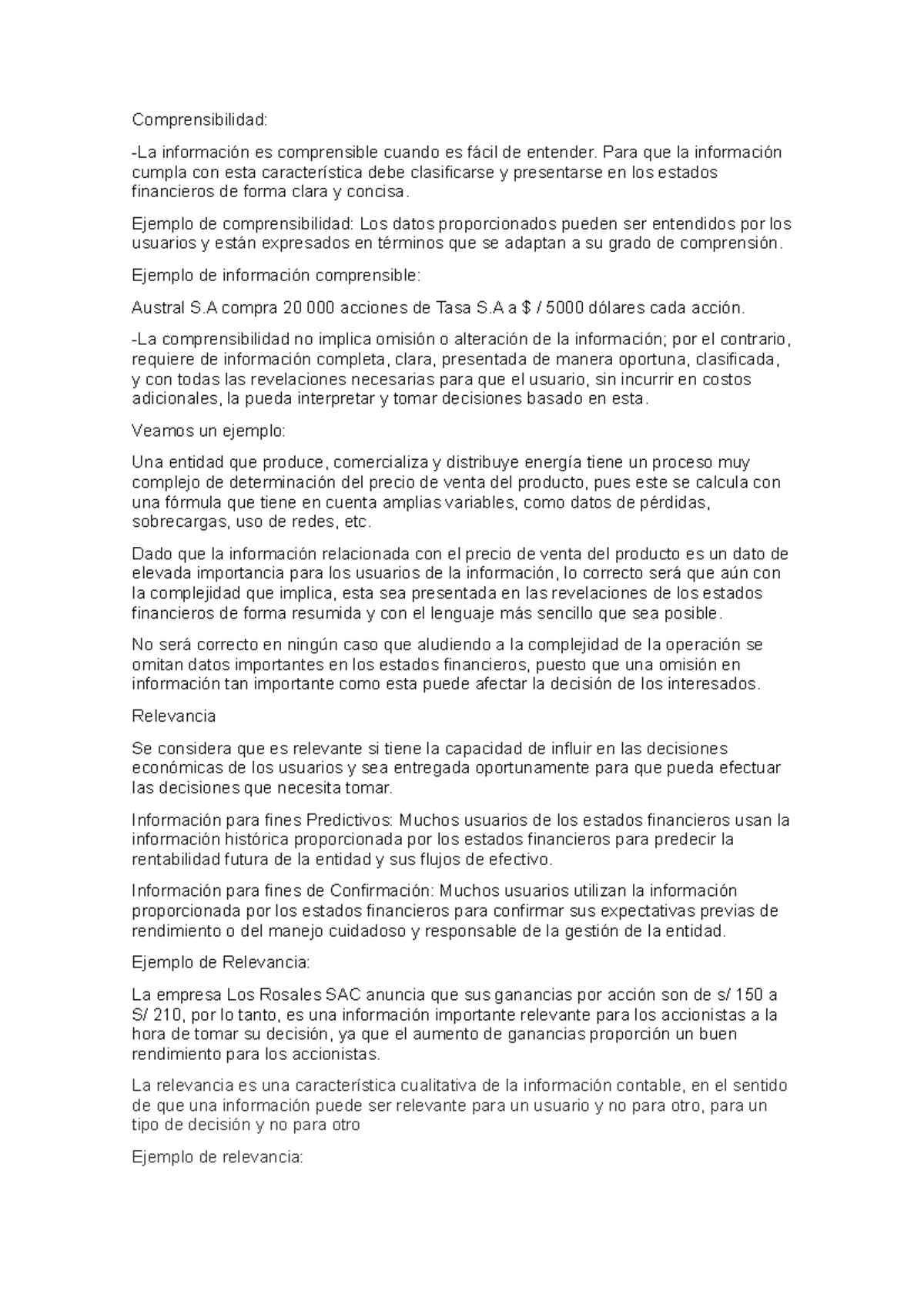 Tfinalconta 5 - apuntes - Comprensibilidad: -La información es ...