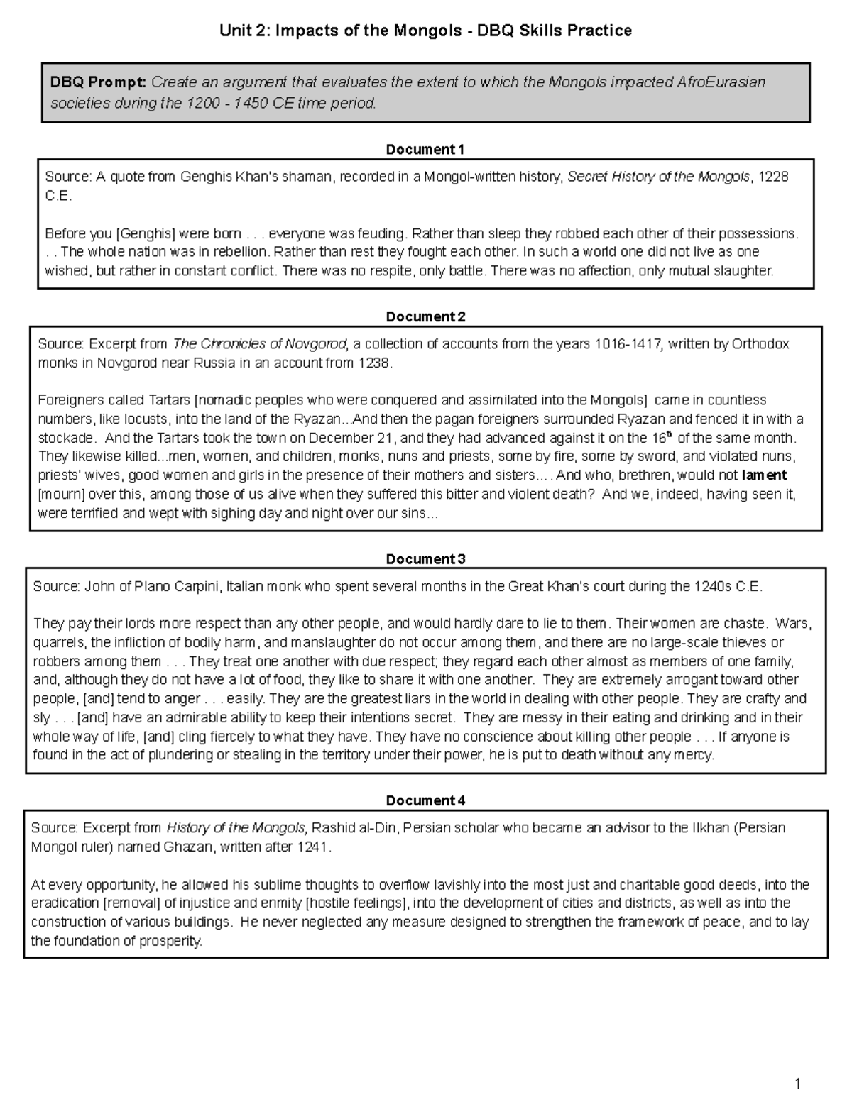 Reynaldo Suarez-lozoya - Copy of Unit 2 DBQ Practice - Mongol Docs ...