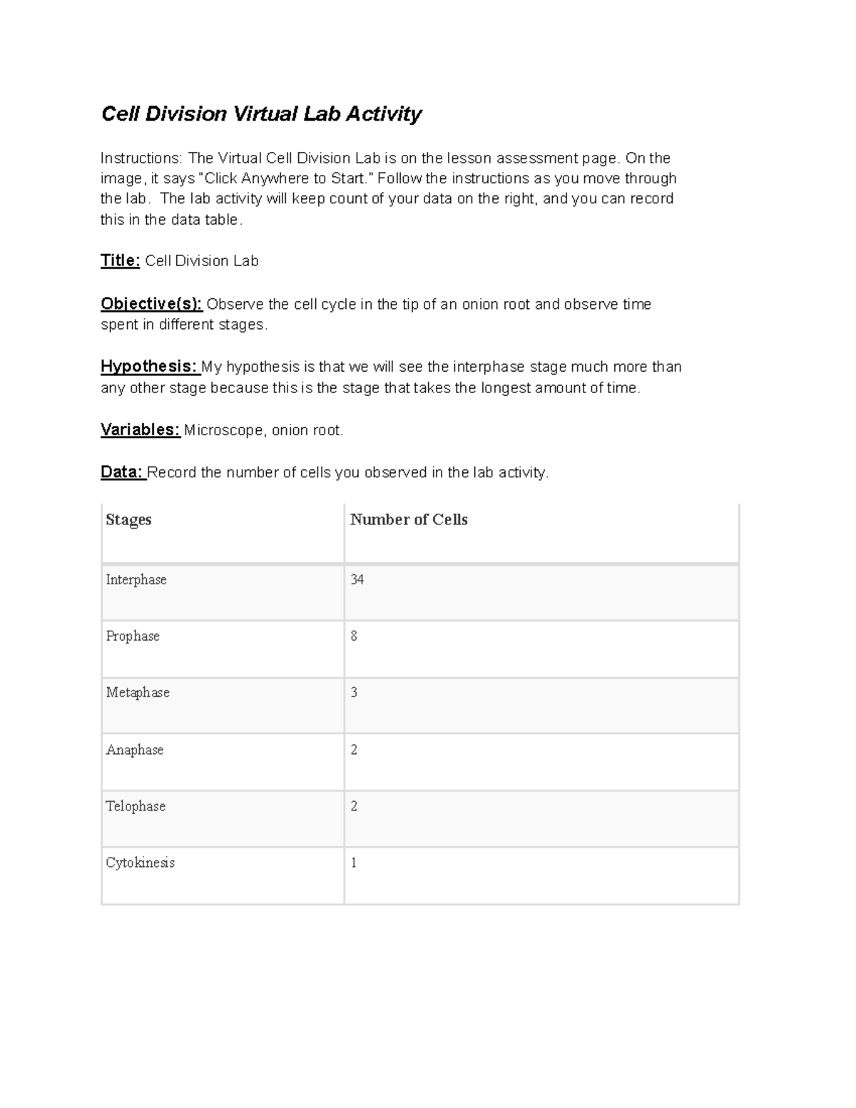 03.01 Cell Division Virtual Lab Activity - Cell Division Virtual Lab ...