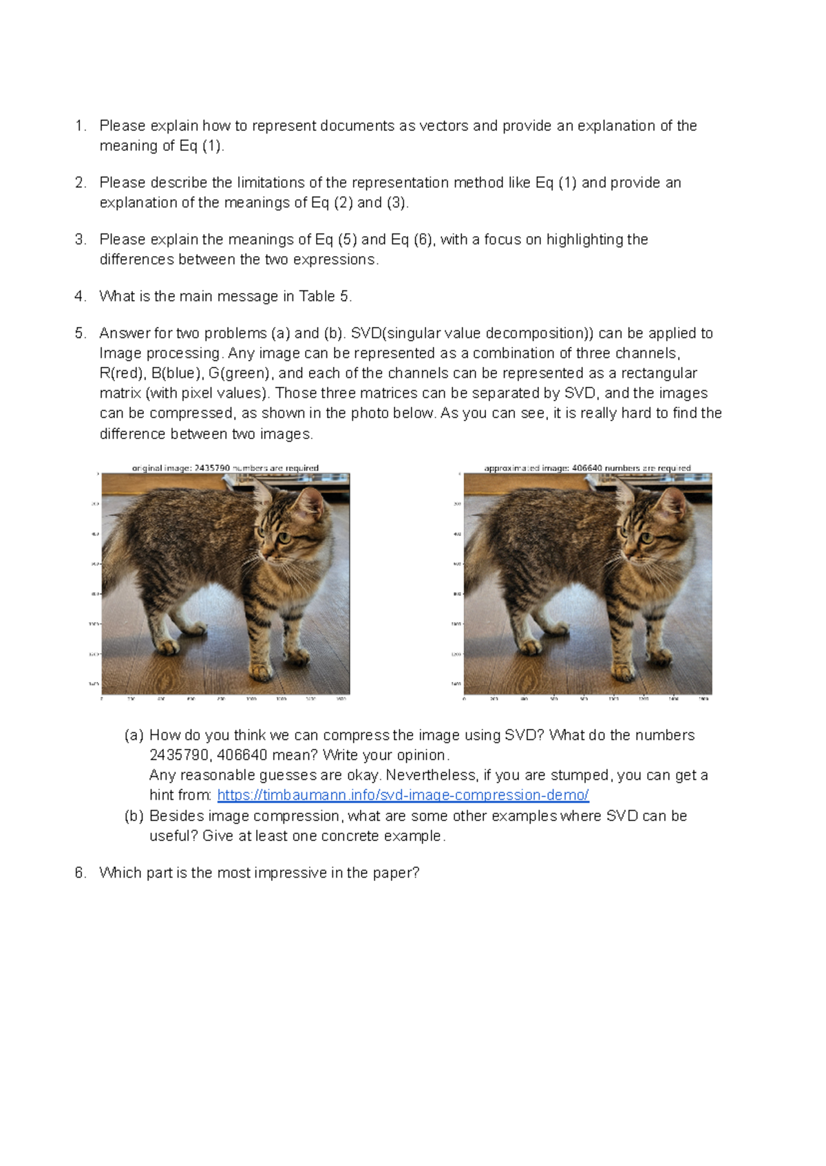 Paper 1 LSA - assignment - Please explain how to represent documents as ...
