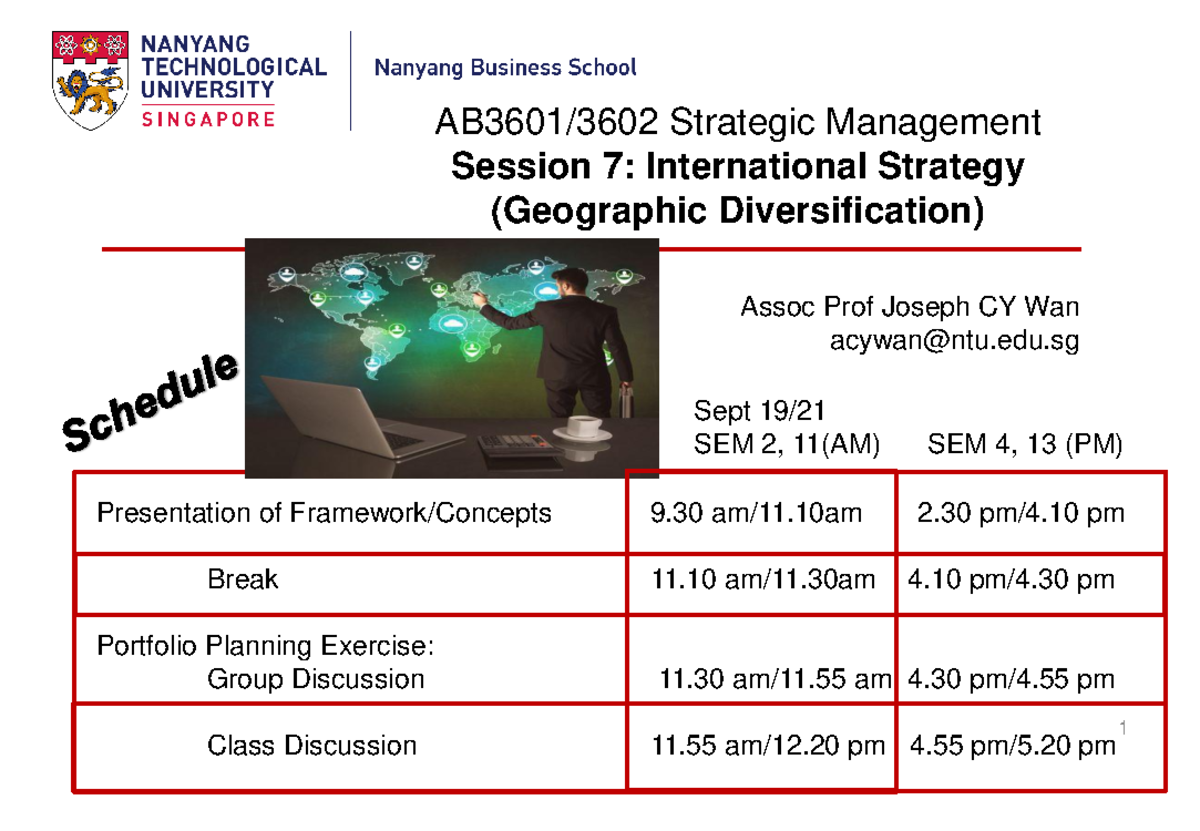 Seminar 7 Global Strategy - ####### AB3601/3602 Strategic Management ####### Session 7: - Studocu
