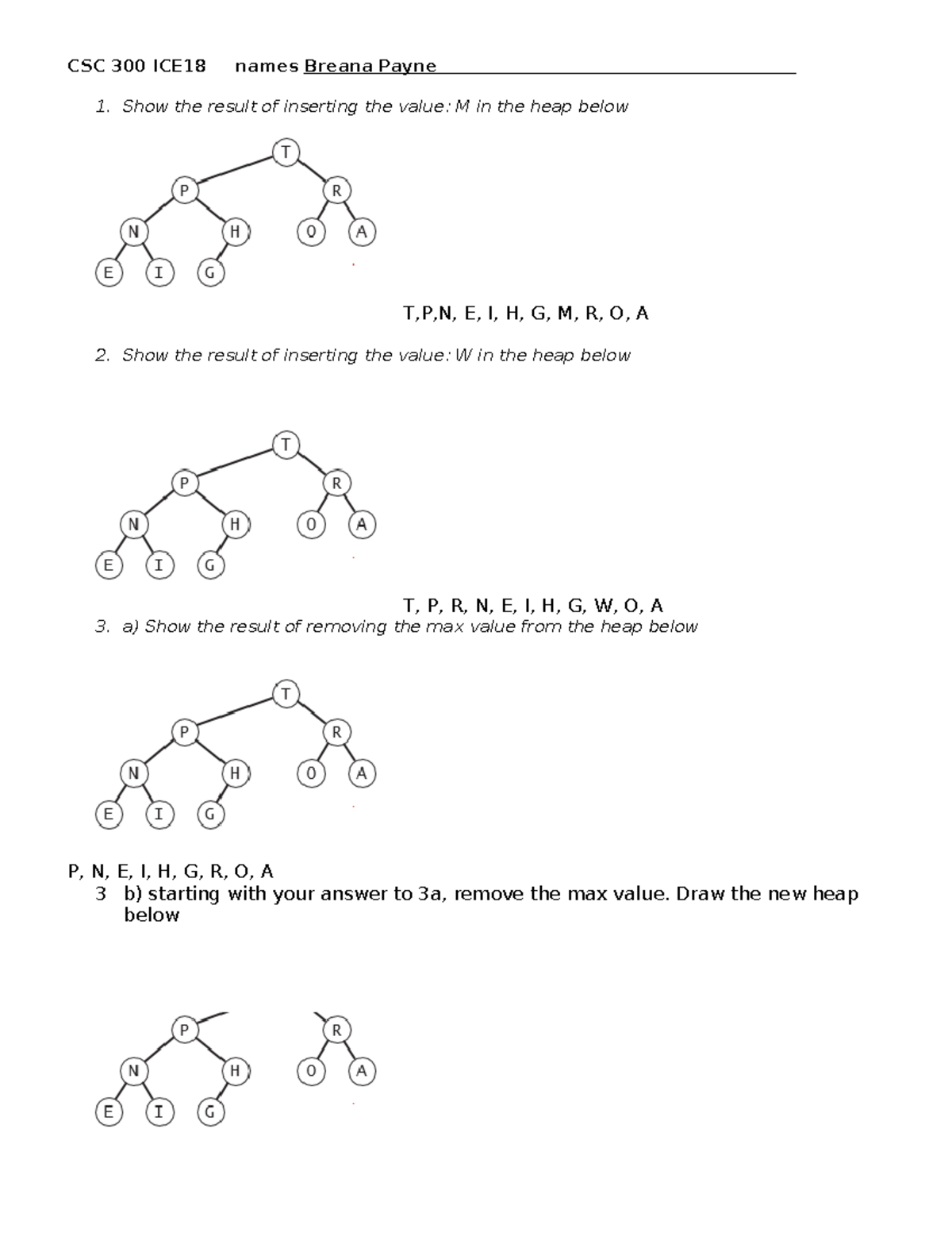 ICE 18 - Ice in class assignments - CSC 300 ICE18 names Breana Payne 1 ...