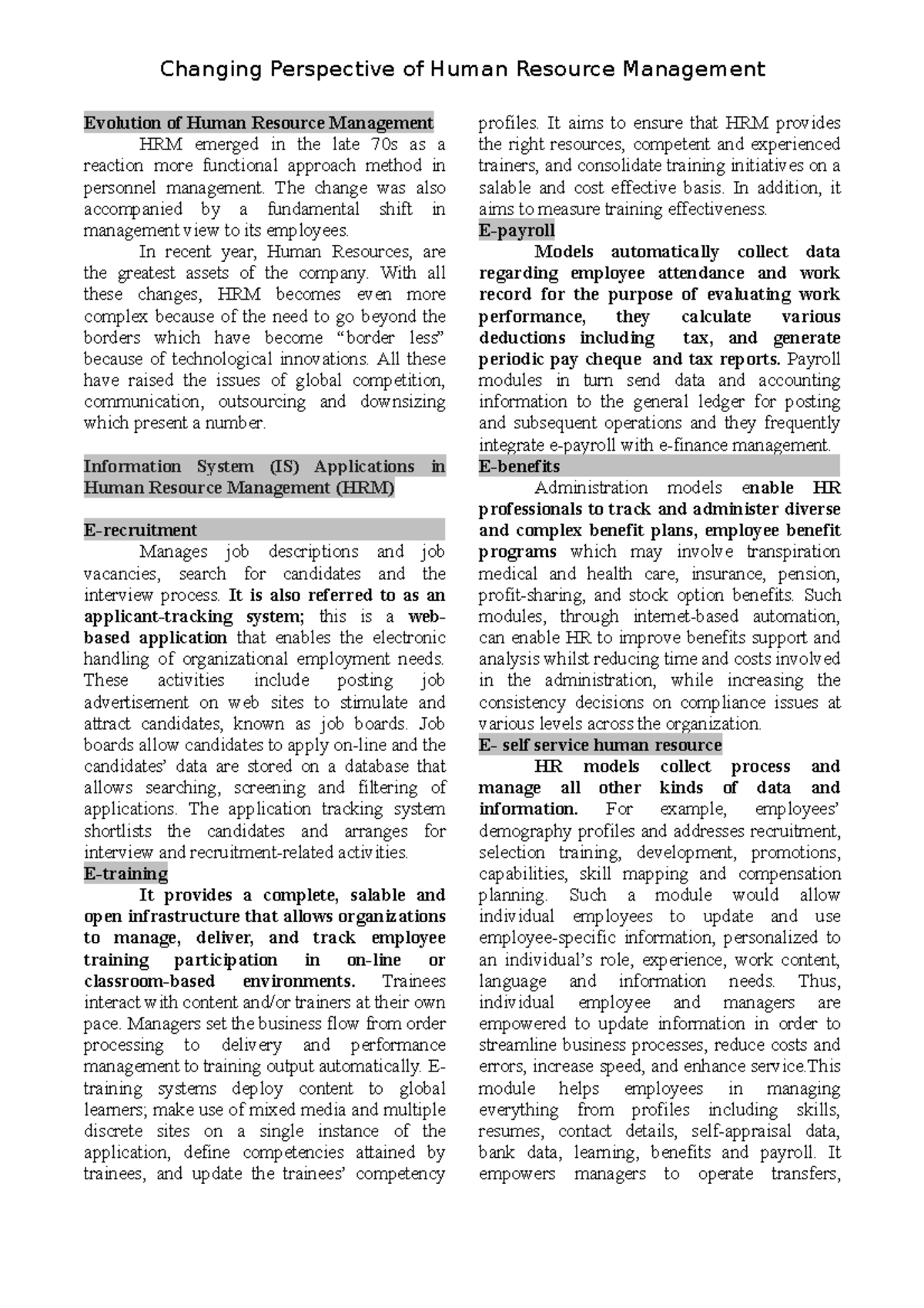 Part 2- Evolution of Human Resource Management - Changing Perspective ...