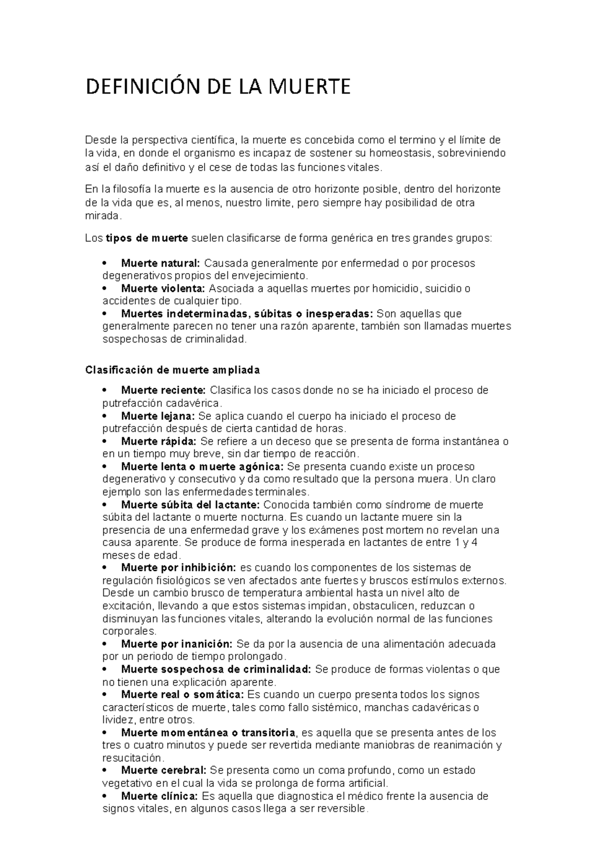 Definición DE LA Muerte - DEFINICIÓN DE LA MUERTE Desde la perspectiva ...