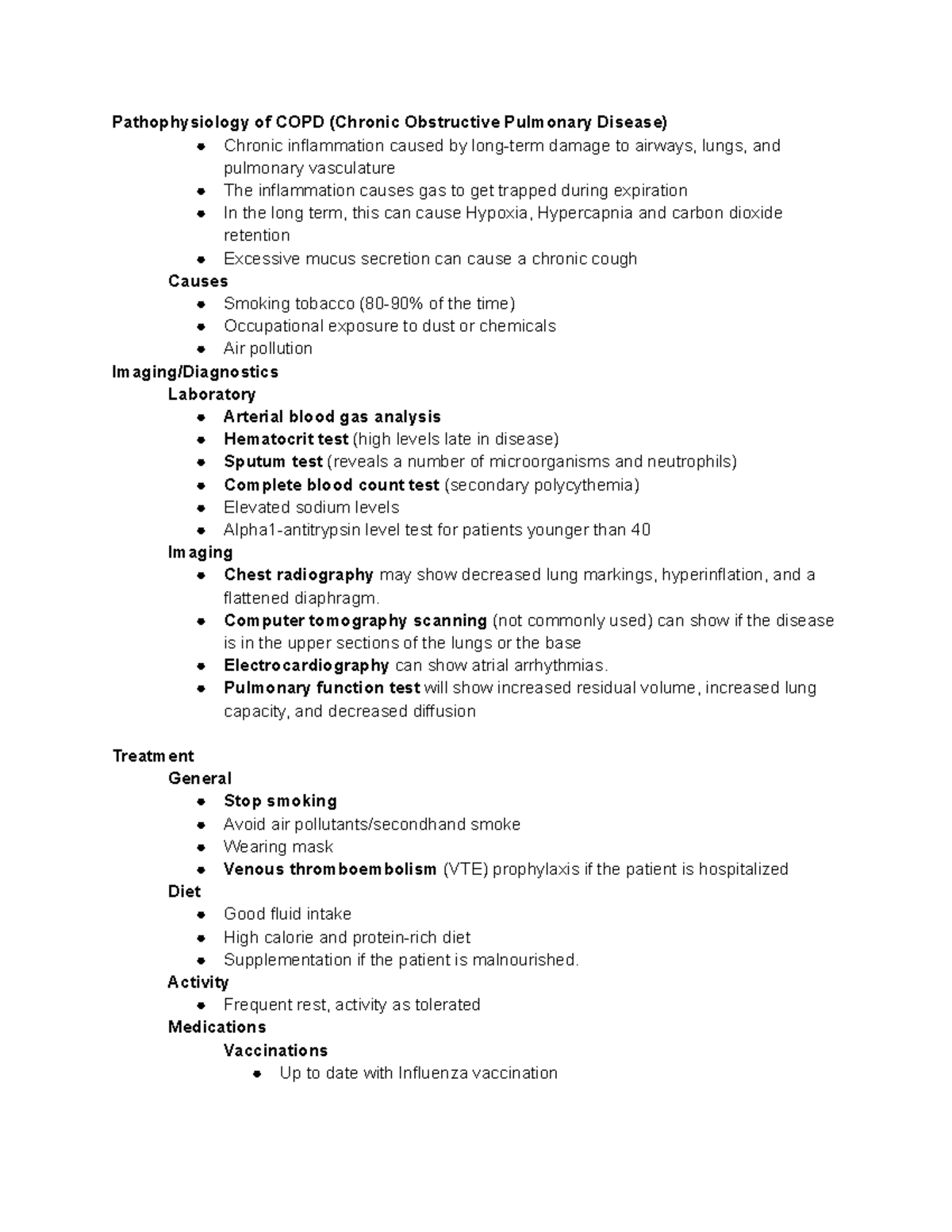 COPD - Overview of COPD - Pathophysiology of COPD (Chronic Obstructive ...