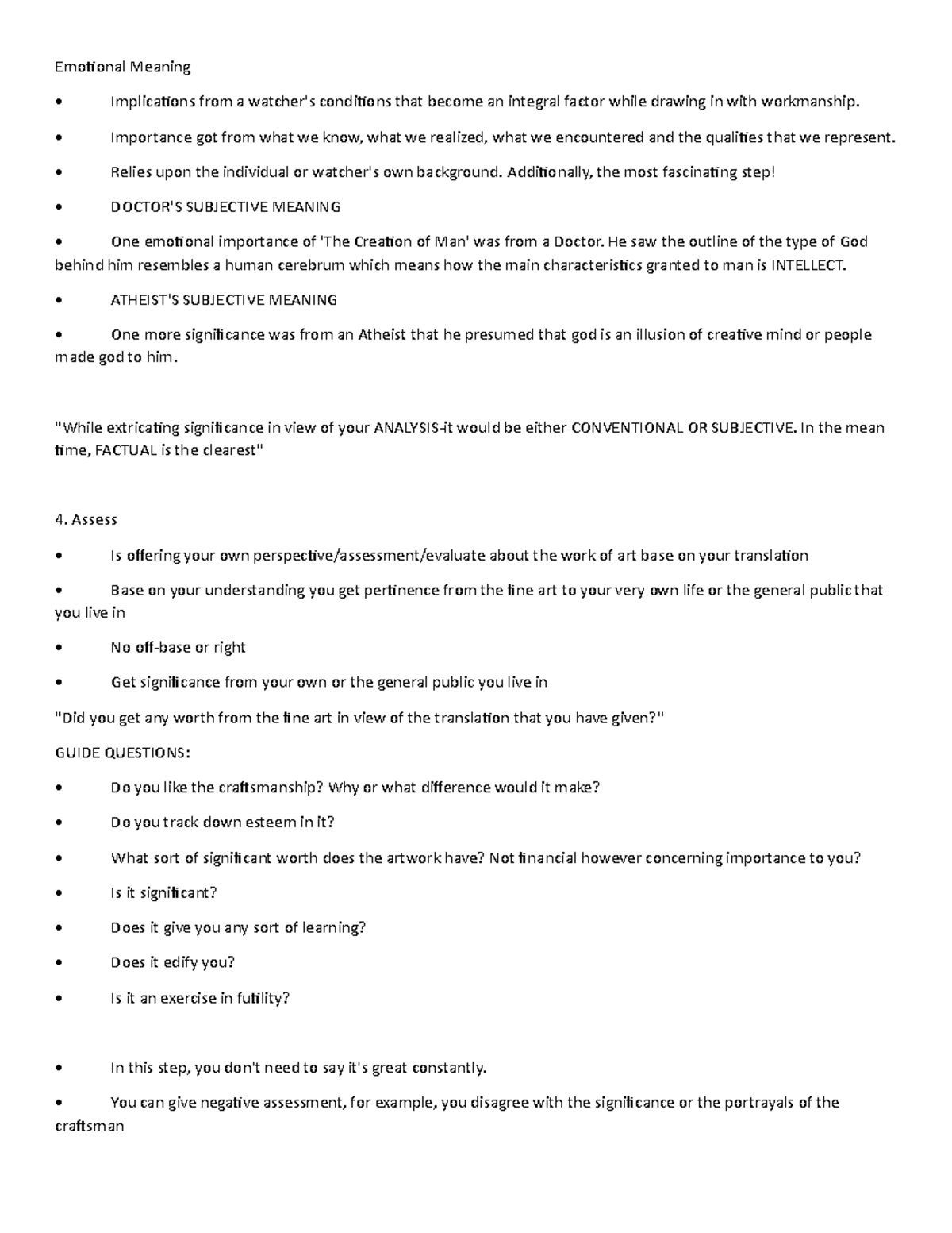 Critiquing AN Artwork PART 26 - Emotional Meaning Implications from a ...