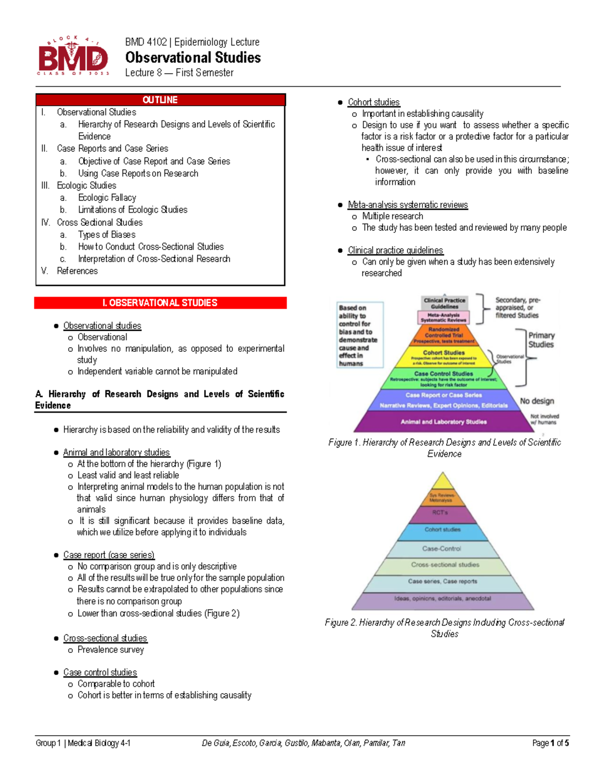 L8 Observational Studies - BMD 4102 | Epidemiology Lecture ...