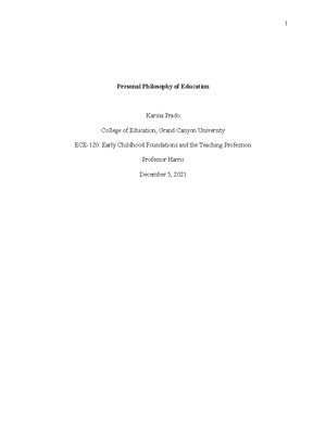 Personal Philosophy in Education - EDUC 2130 - Studocu
