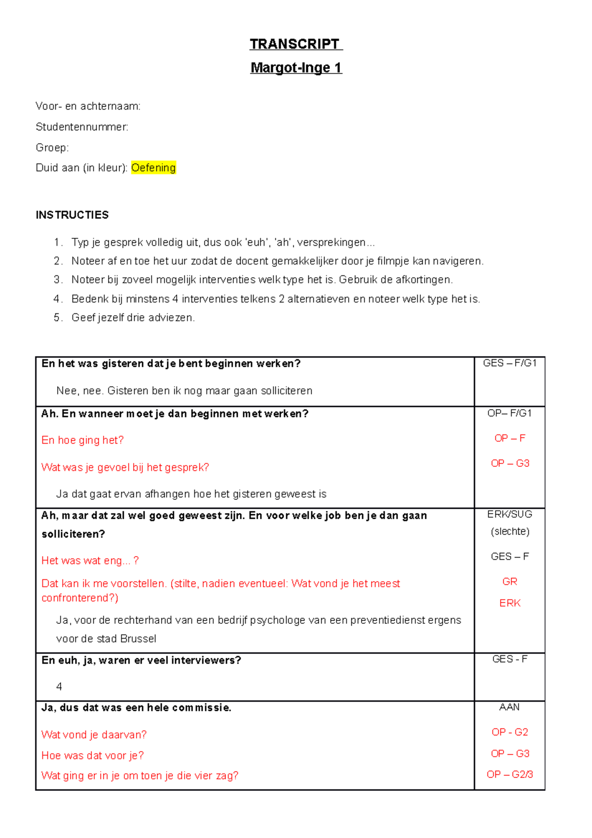 LES 3 transcript Inge oplossing - TRANSCRIPT Margot-Inge 1 Voor- en ...
