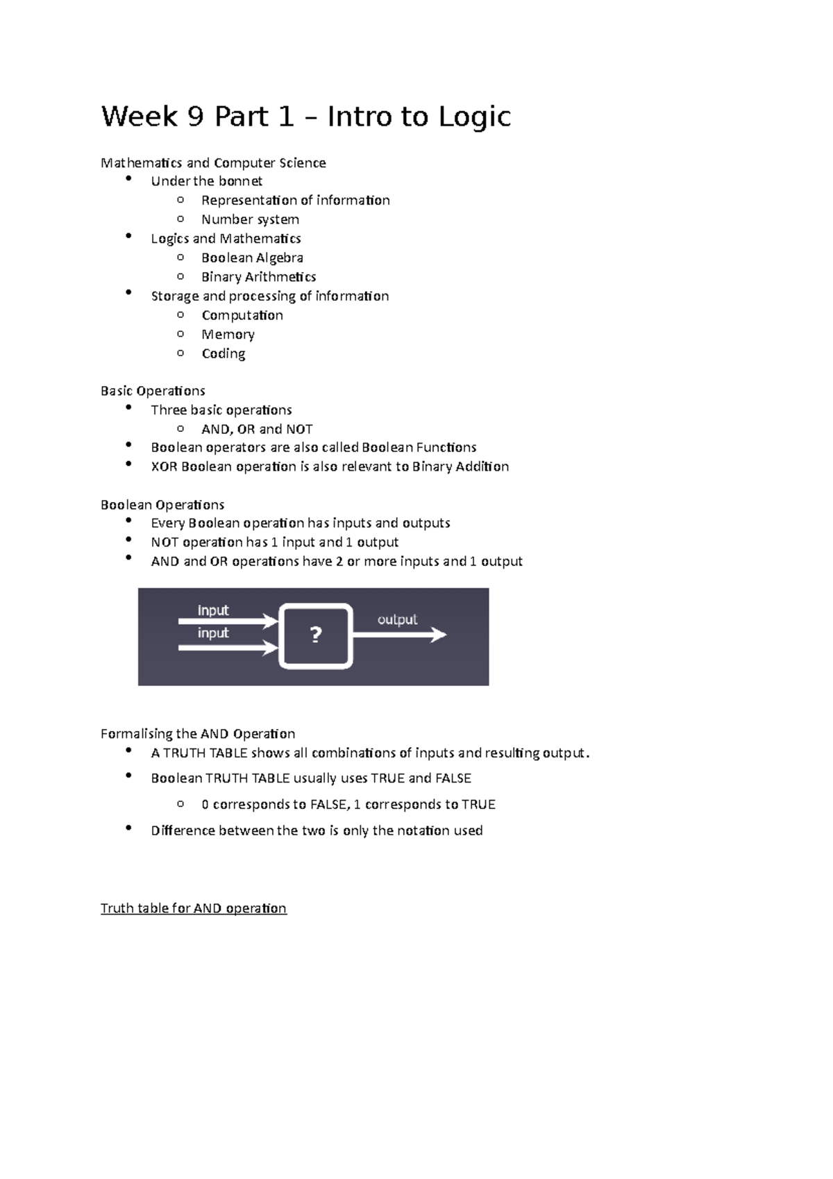 Web Systems Week 9 Part 1 - Intro to Logic - Week 9 Part 1 – Intro to ...