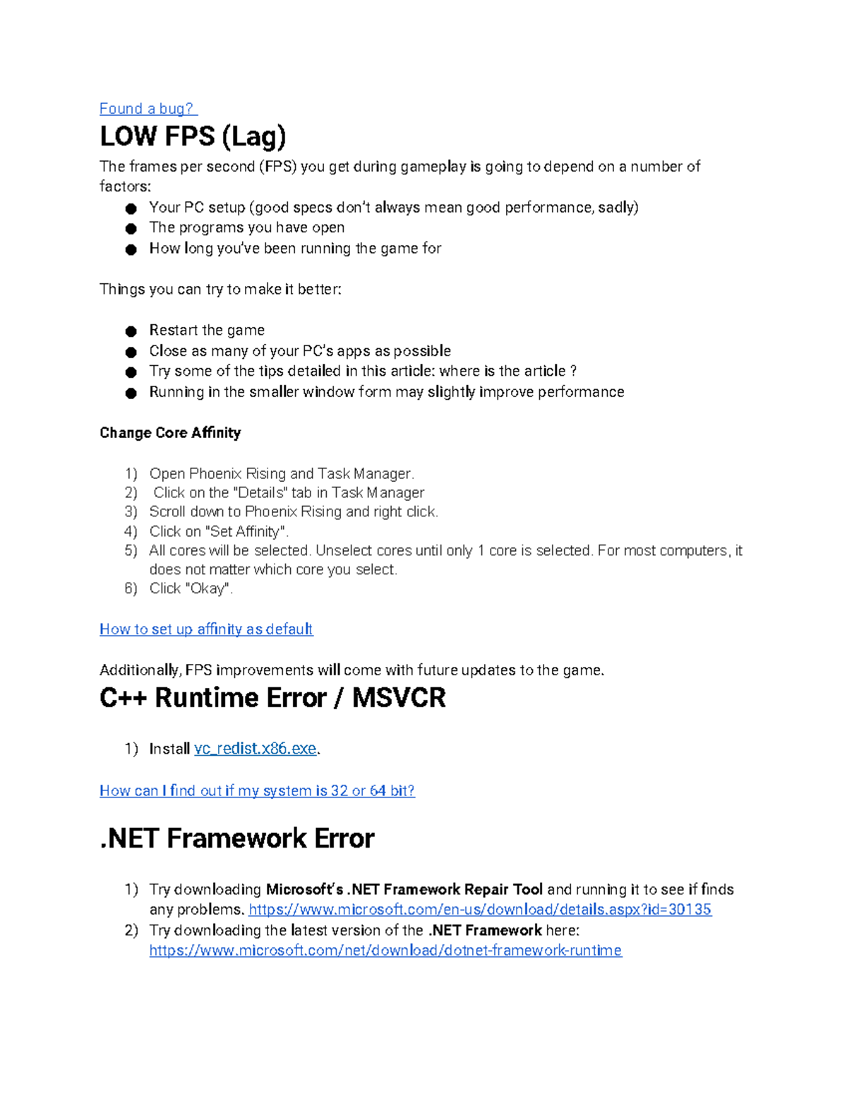 Troubleshooting - dadadad - Found a bug? LOW FPS (Lag) The frames per second (FPS) you get ...