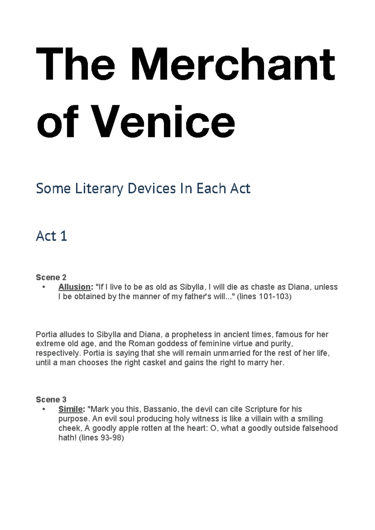 Techniques On Merchant of Venice - The Merchant of Venice Some Literary ...