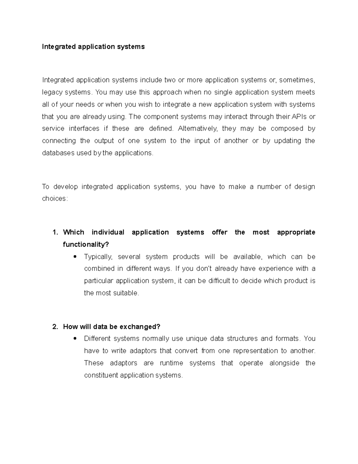 Integrated application systems - Integrated application systems ...