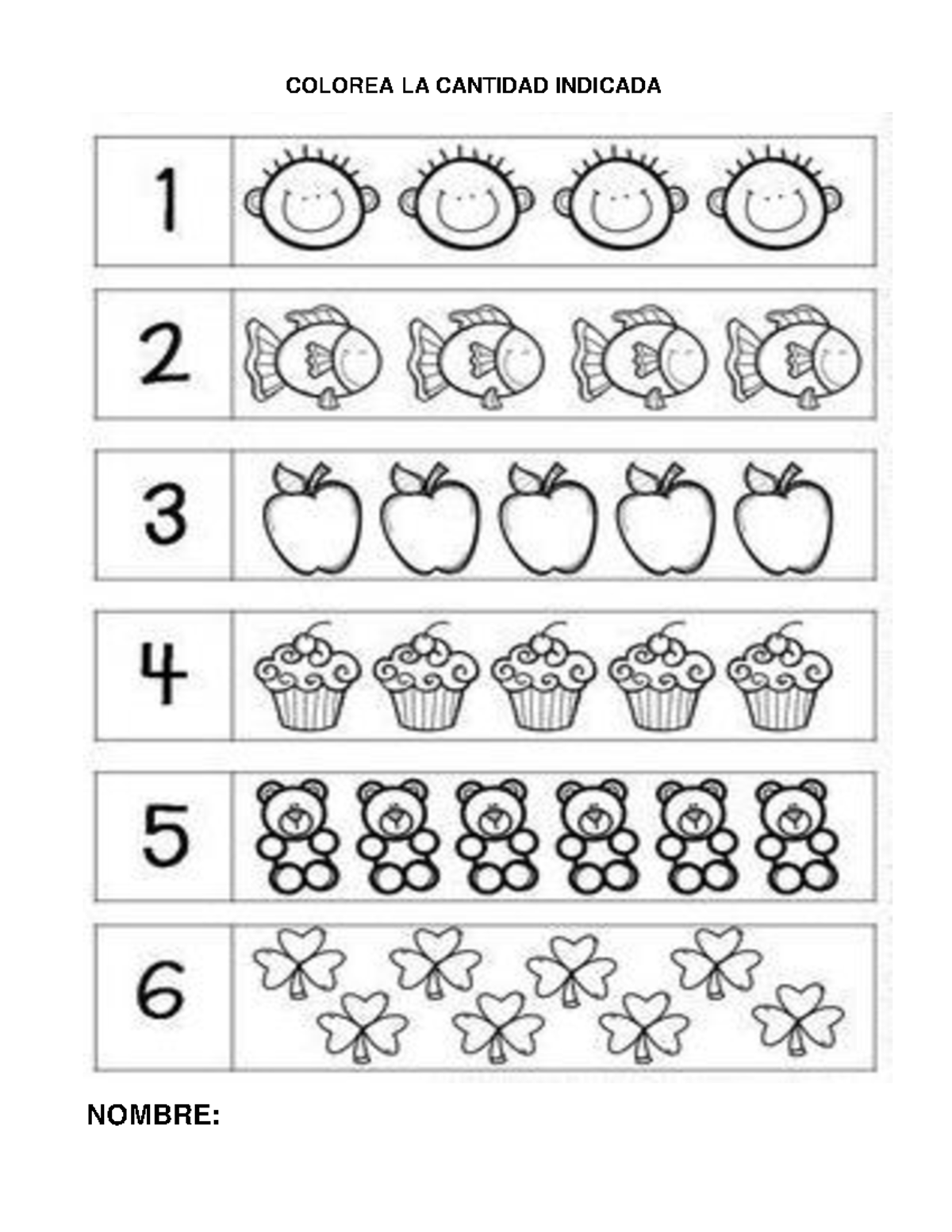 Colorea LA Cantidad Indicada - artes plasticas - COLOREA LA CANTIDAD ...