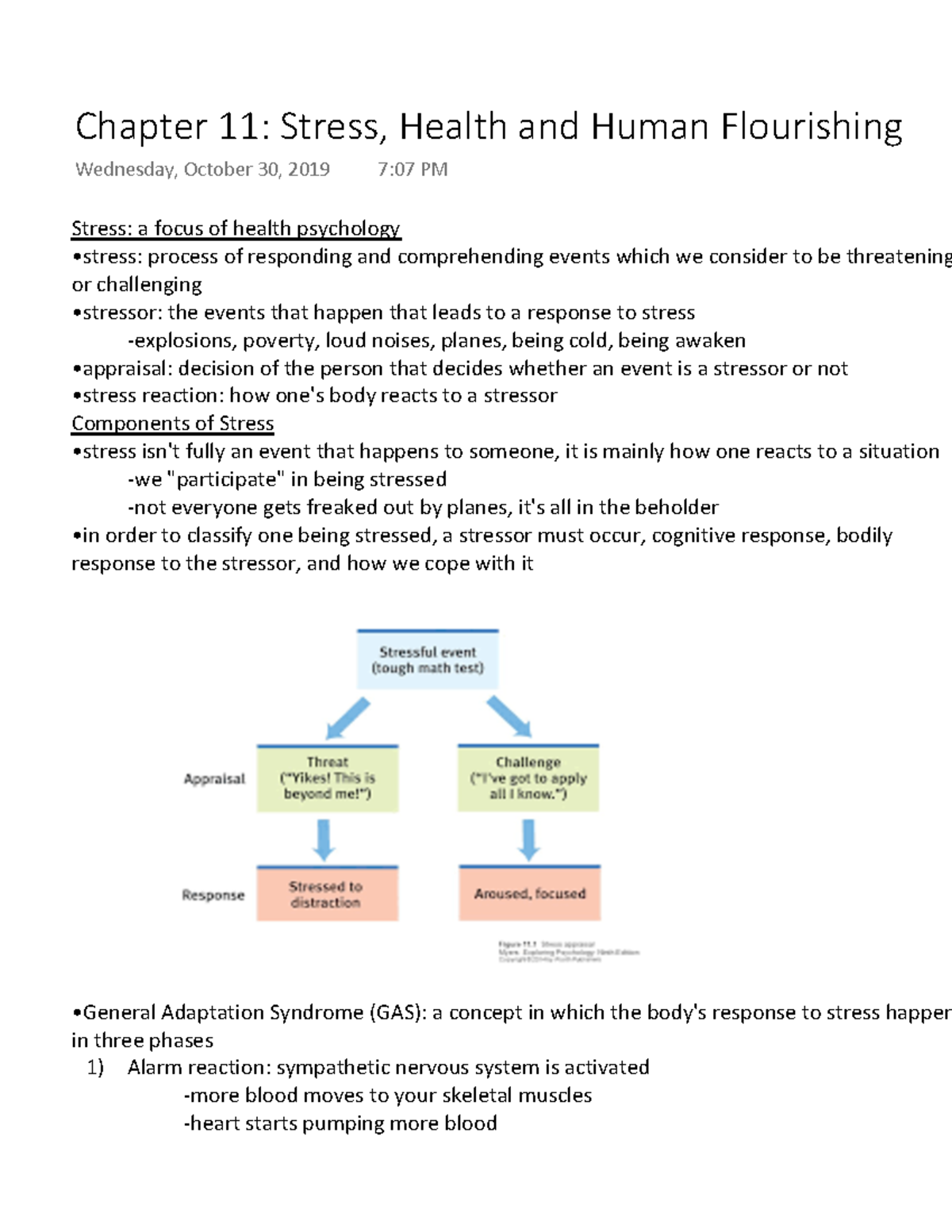 Chapter 11 Stress, Health and Human Flourishing - Stress: a focus of ...