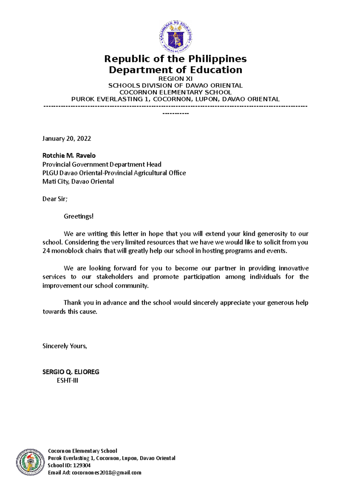 Solicitation - Very useful - Republic of the Philippines Department of ...