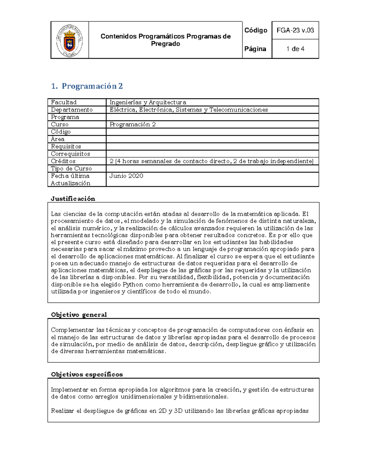 2021 Programacion 2 - Contenidos Programáticos Programas de Pregrado ...