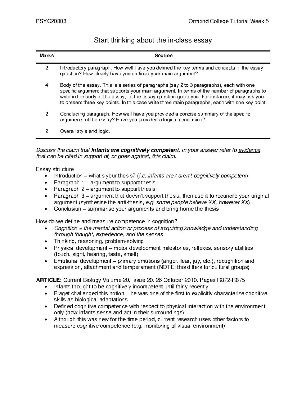 PSYC2000 8 2018 Tutorial Week 5 Assignment planning - Warning: TT: undefined function: 32 ...