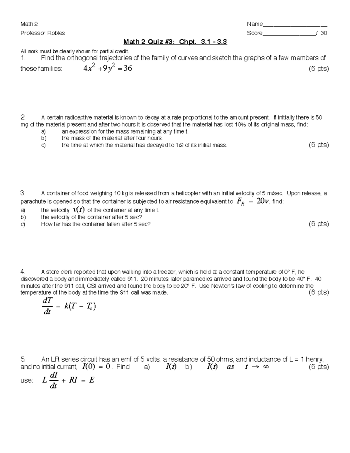 Math 2 Quiz #3 linear algebra - MAT 3 - Studocu