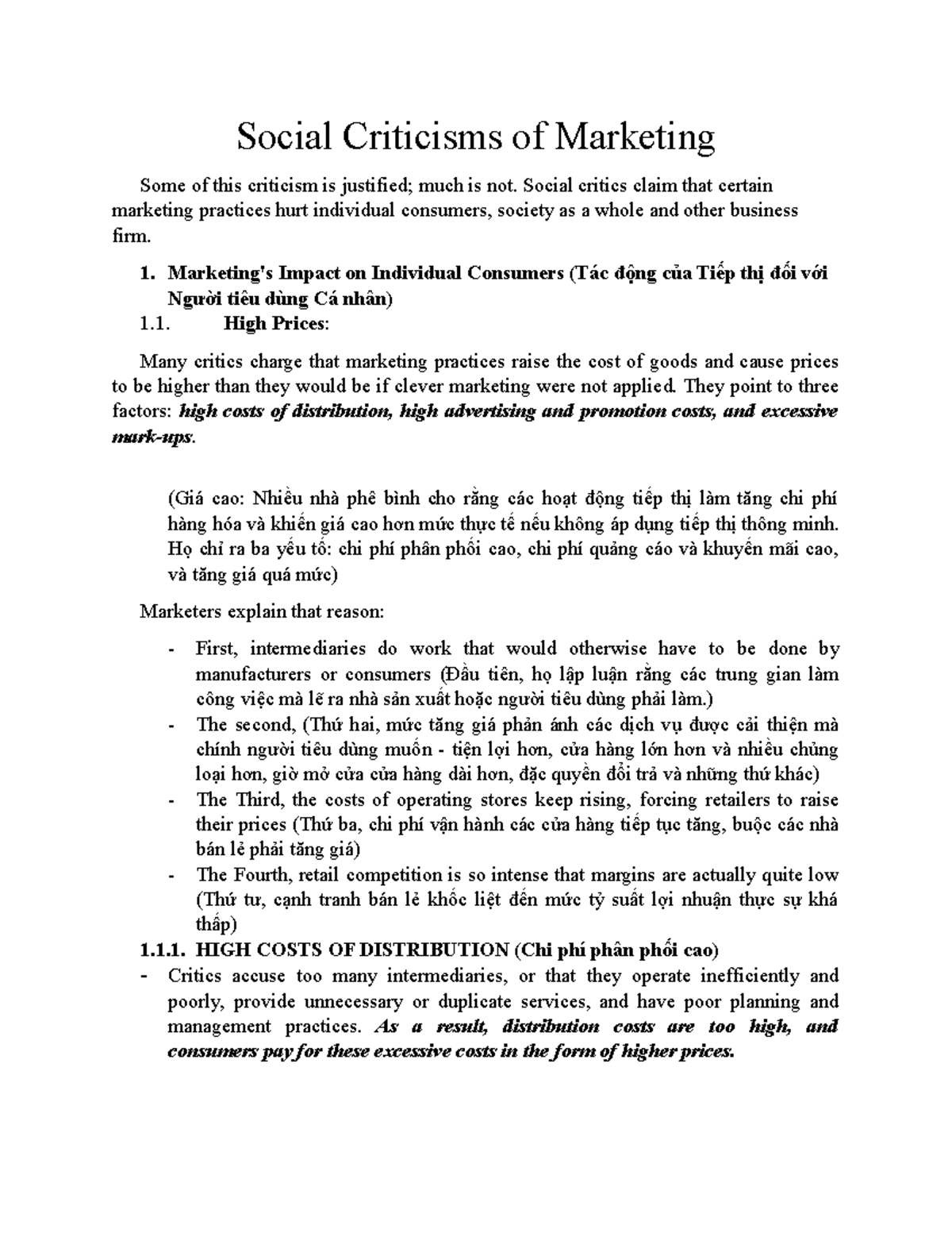 Social Criticisms of Marketing - Social critics claim that certain ...