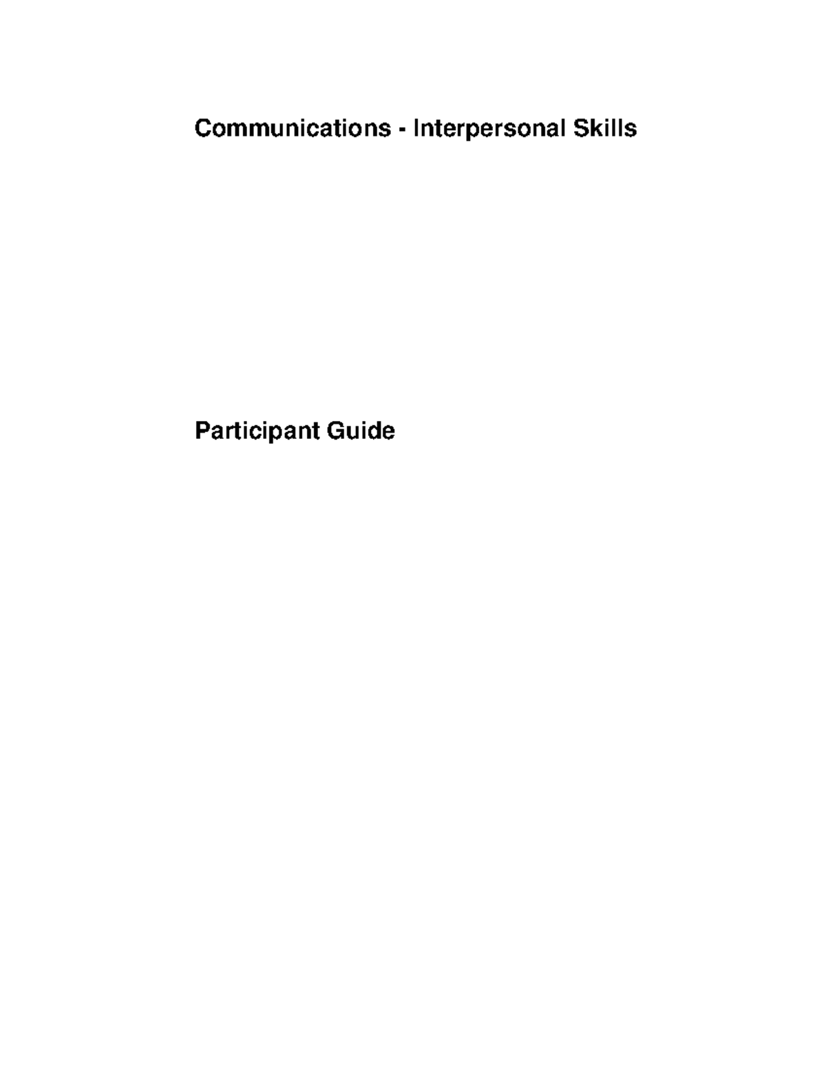 CCB Comm Participant Guide - Communications - Interpersonal Skills ...