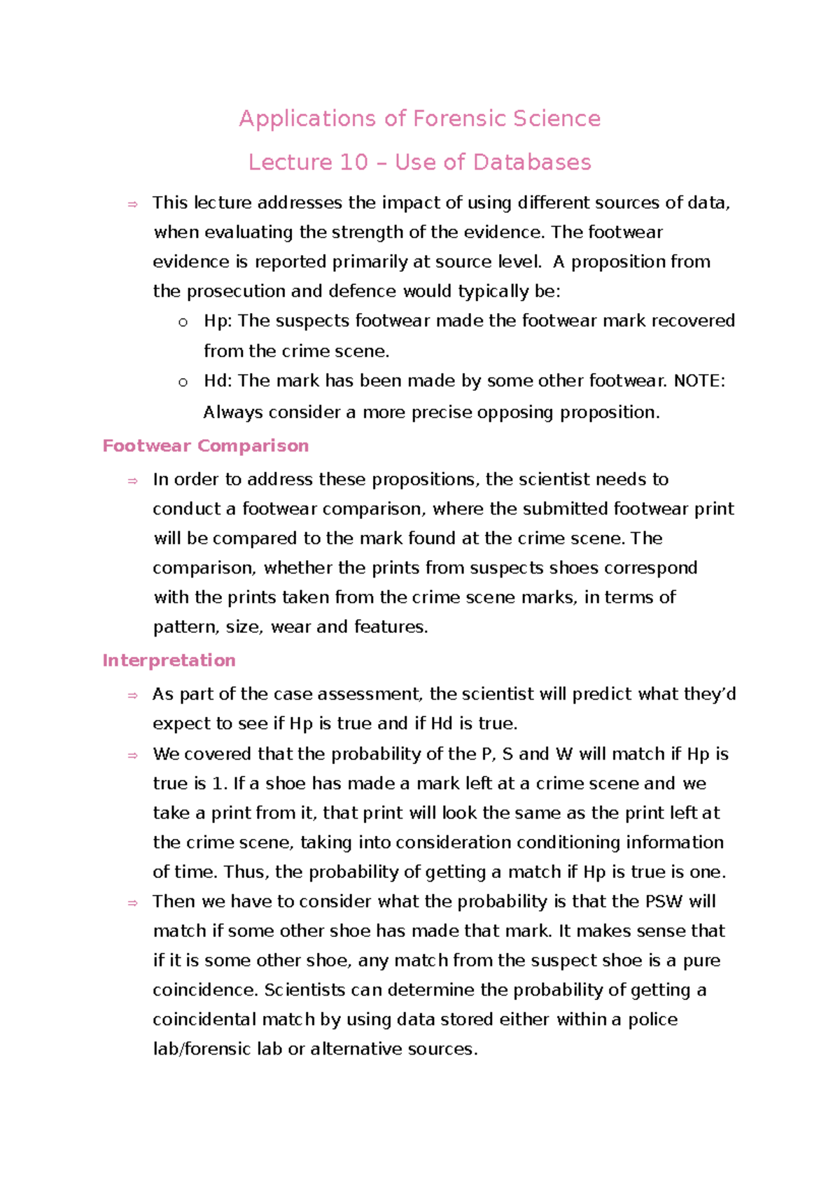 AFS 10 - Use of Databases - Applications of Forensic Science Lecture 10 ...