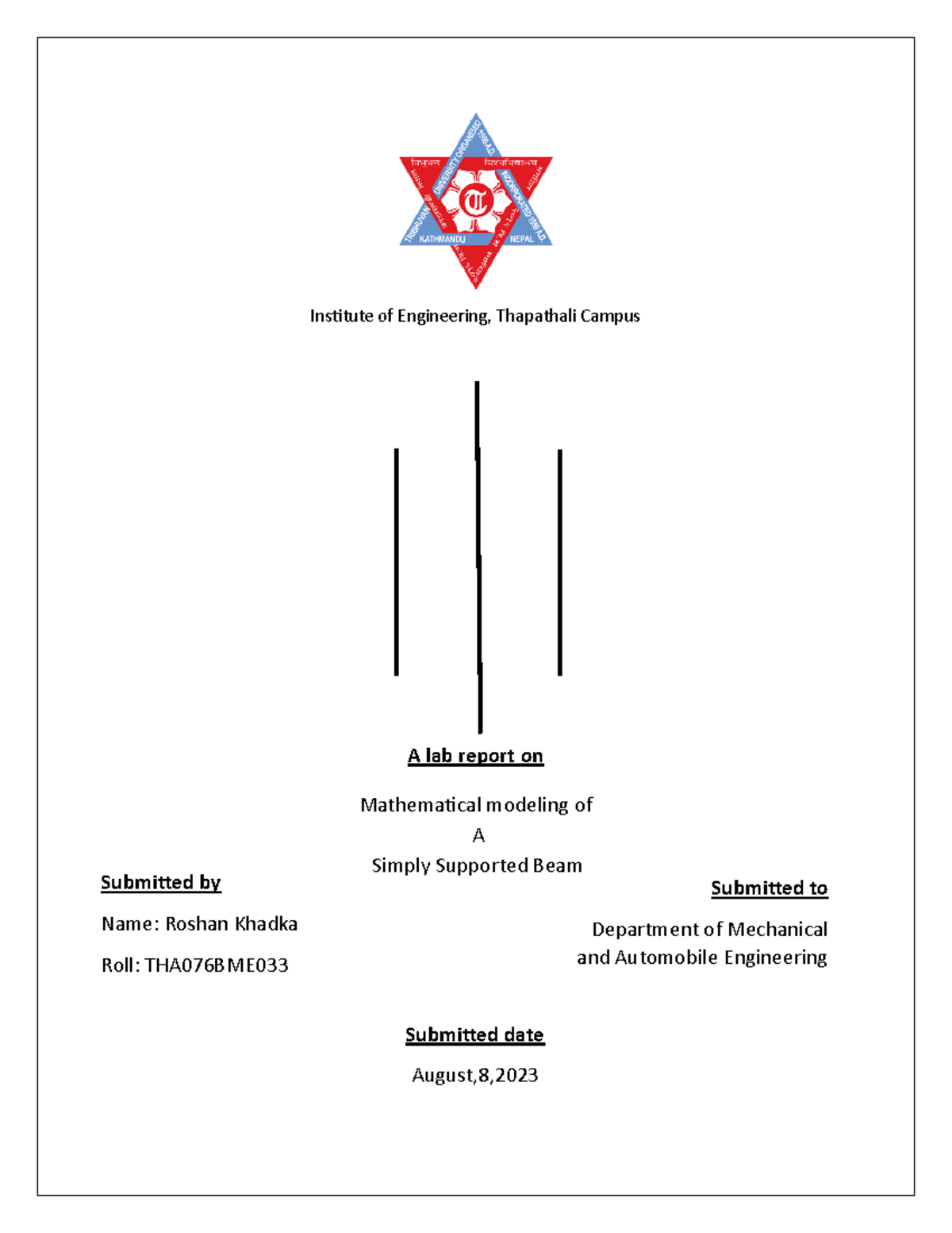Machine design lab report - Institute of Engineering, Thapathali Campus ...