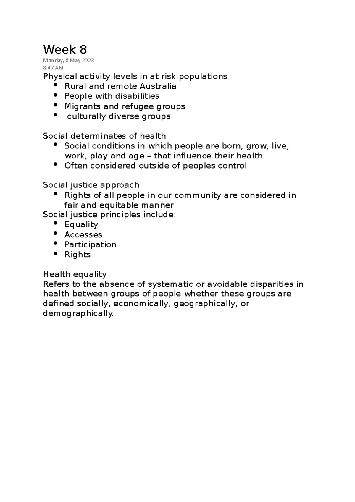 Week 8 PA - pHYSIOLOGY NOTES - Week 8 Monday, 8 May 2023 8:47 AM ...