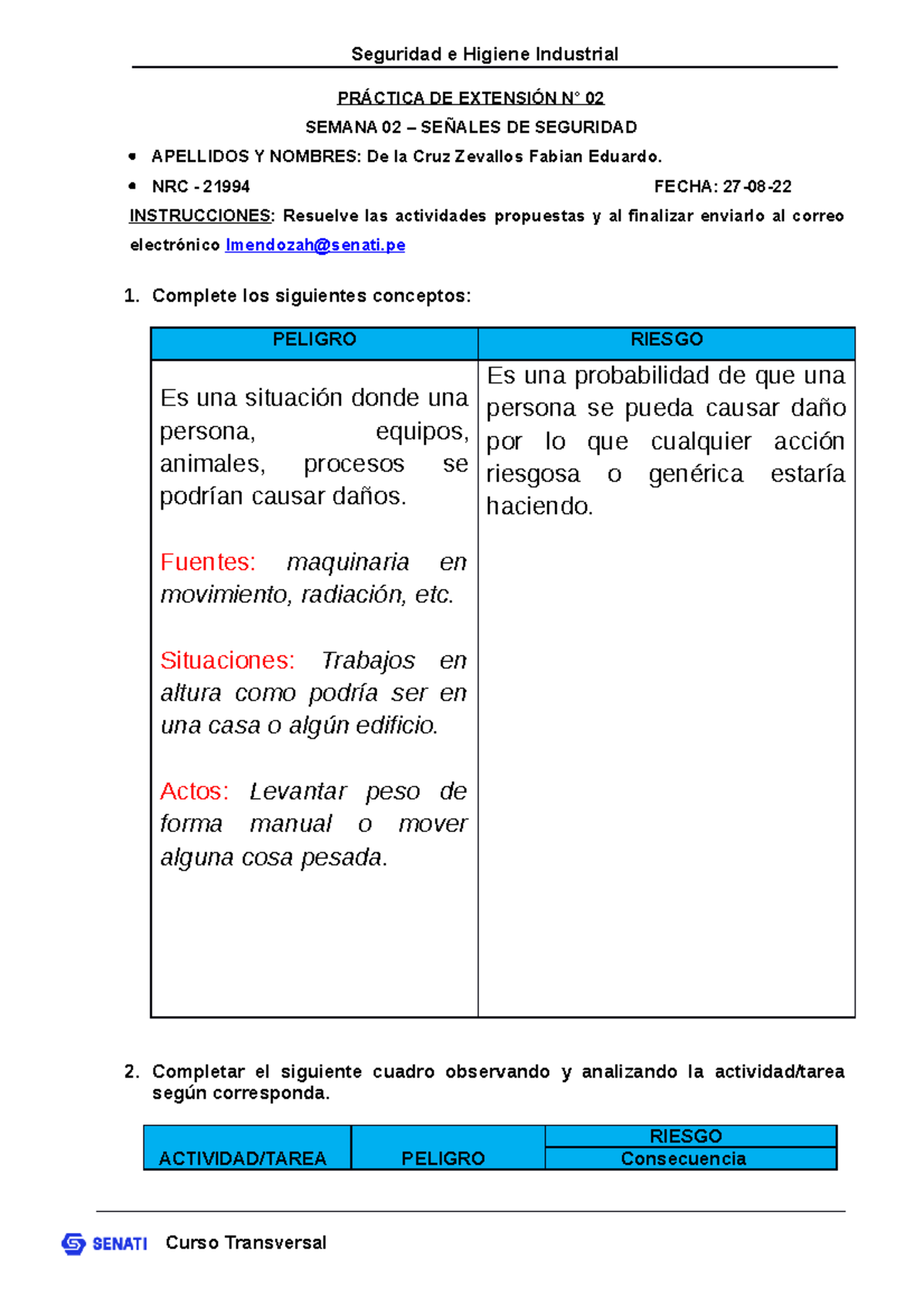 Actividad DE Extensión - Semana 02 - Fabian Eduardo DE LA CRUZ Zevallos ...