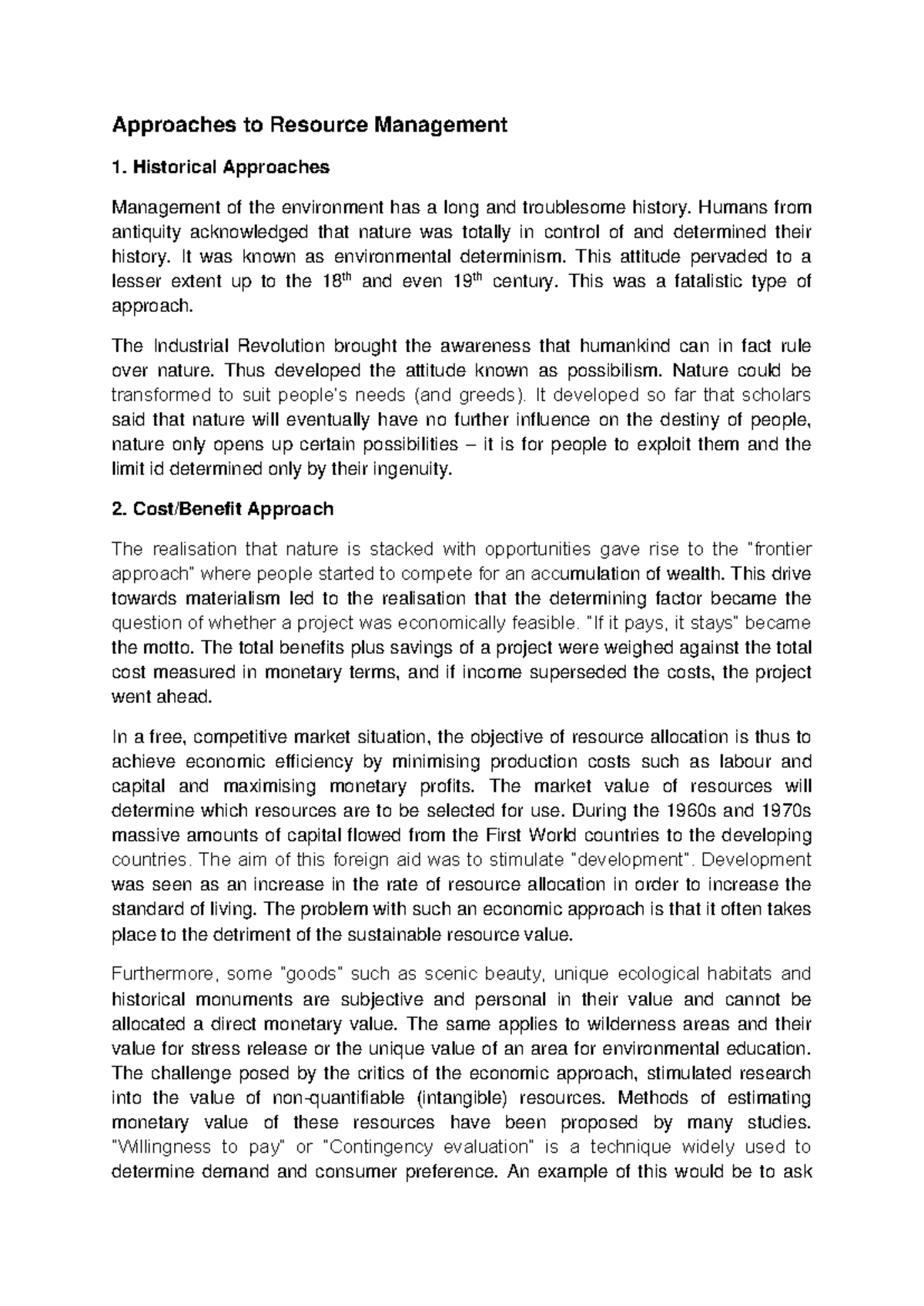 Approaches to Resource Management - Approaches to Resource Management ...