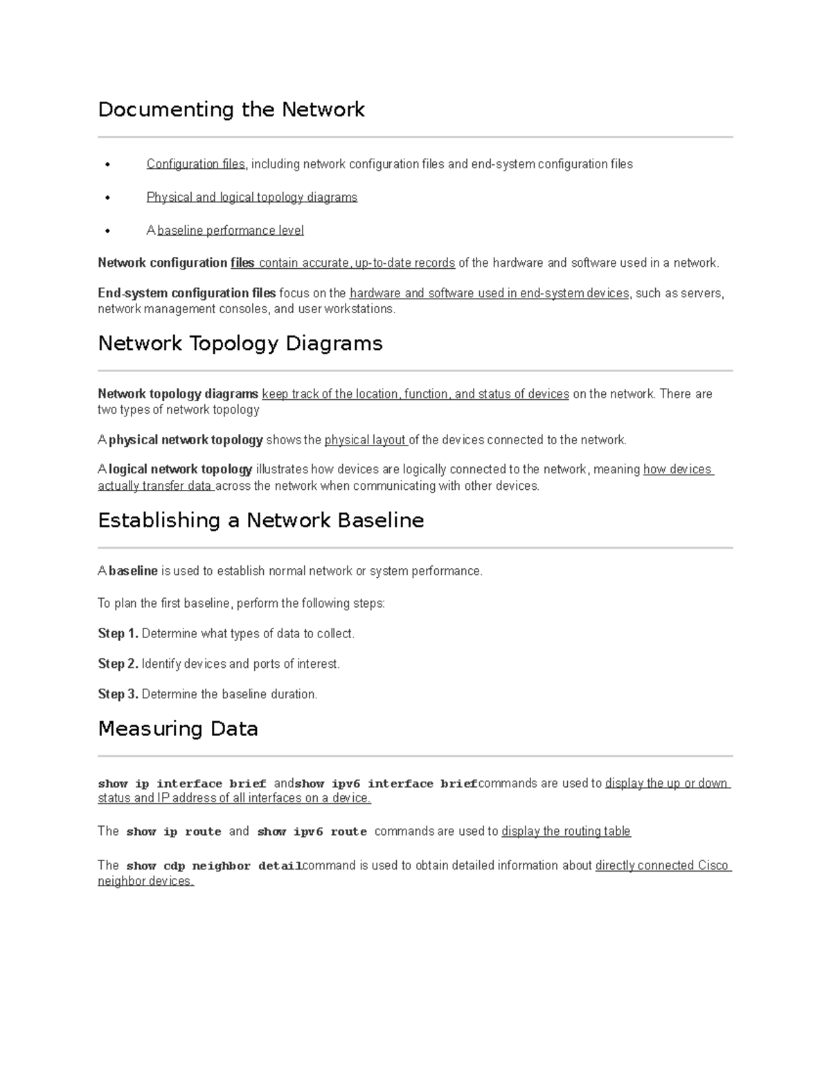 Documenting the Network - End-system configuration files focus on the ...