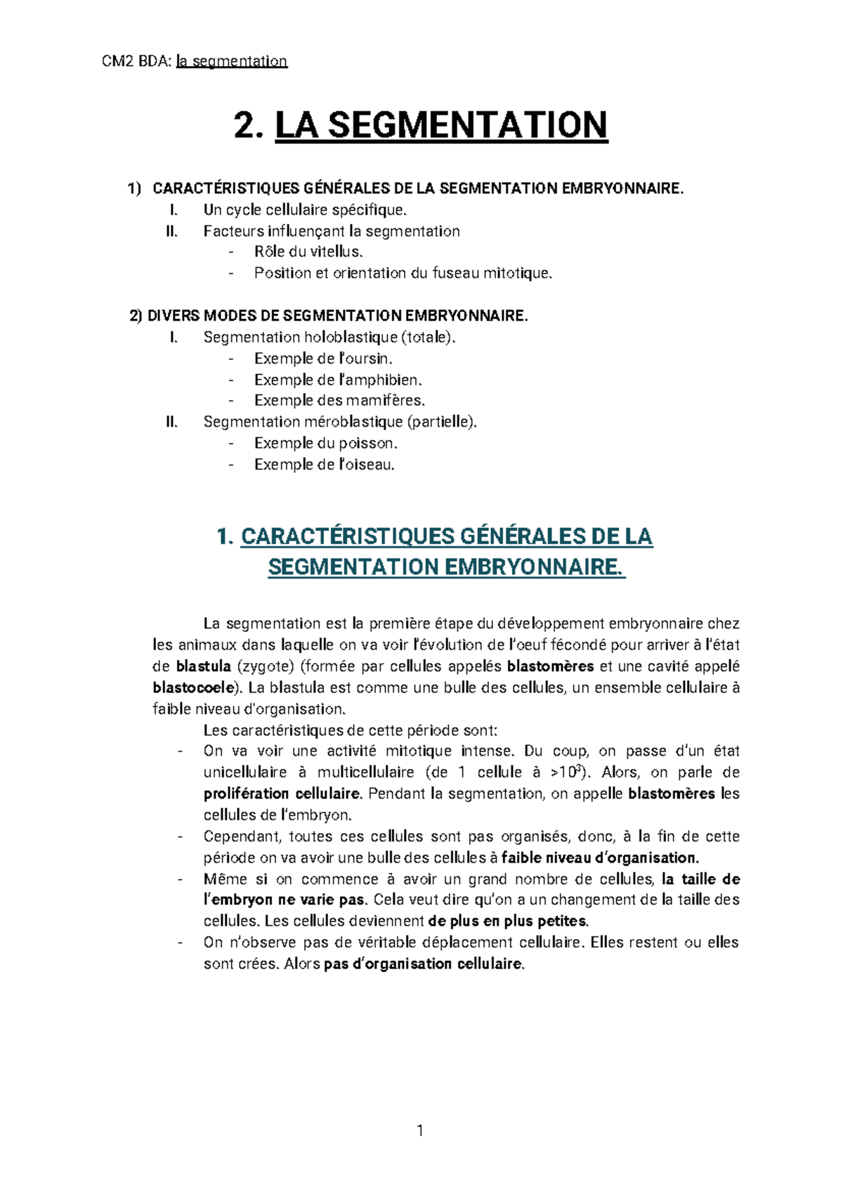 2. La segmentation - Notes de cours 2 - 2. LA SEGMENTATION 1 ...